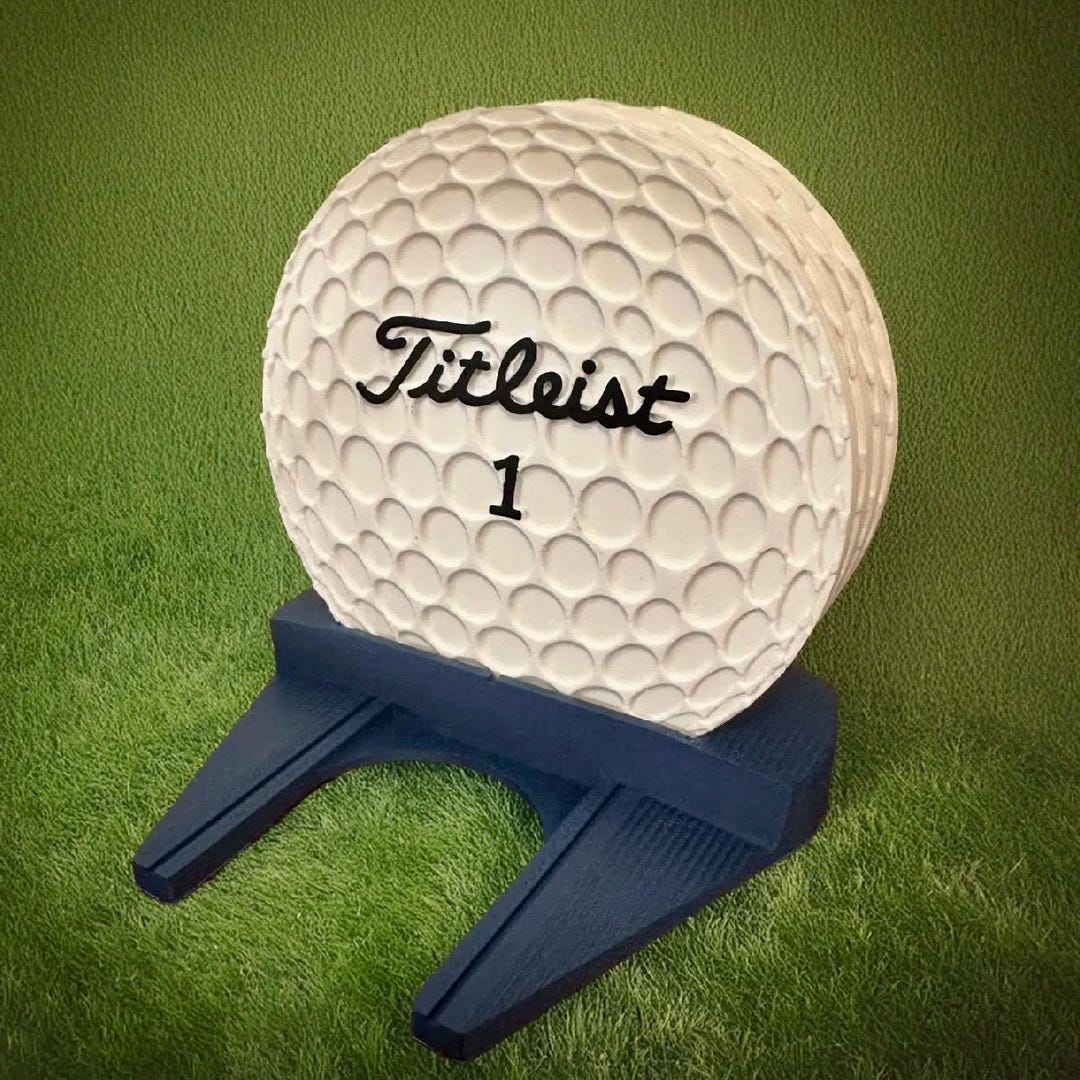 Golf Ball Coaster Titleist, Golf Gift, Golf Room Gift, Golfer Decor ...