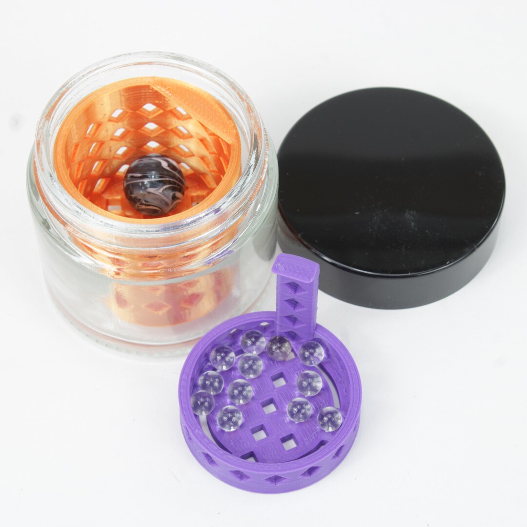 Terp Pearl Cleaning Strainer Jar 2 Oz Cleaner, Glass & Quartz Jar, ISO ...