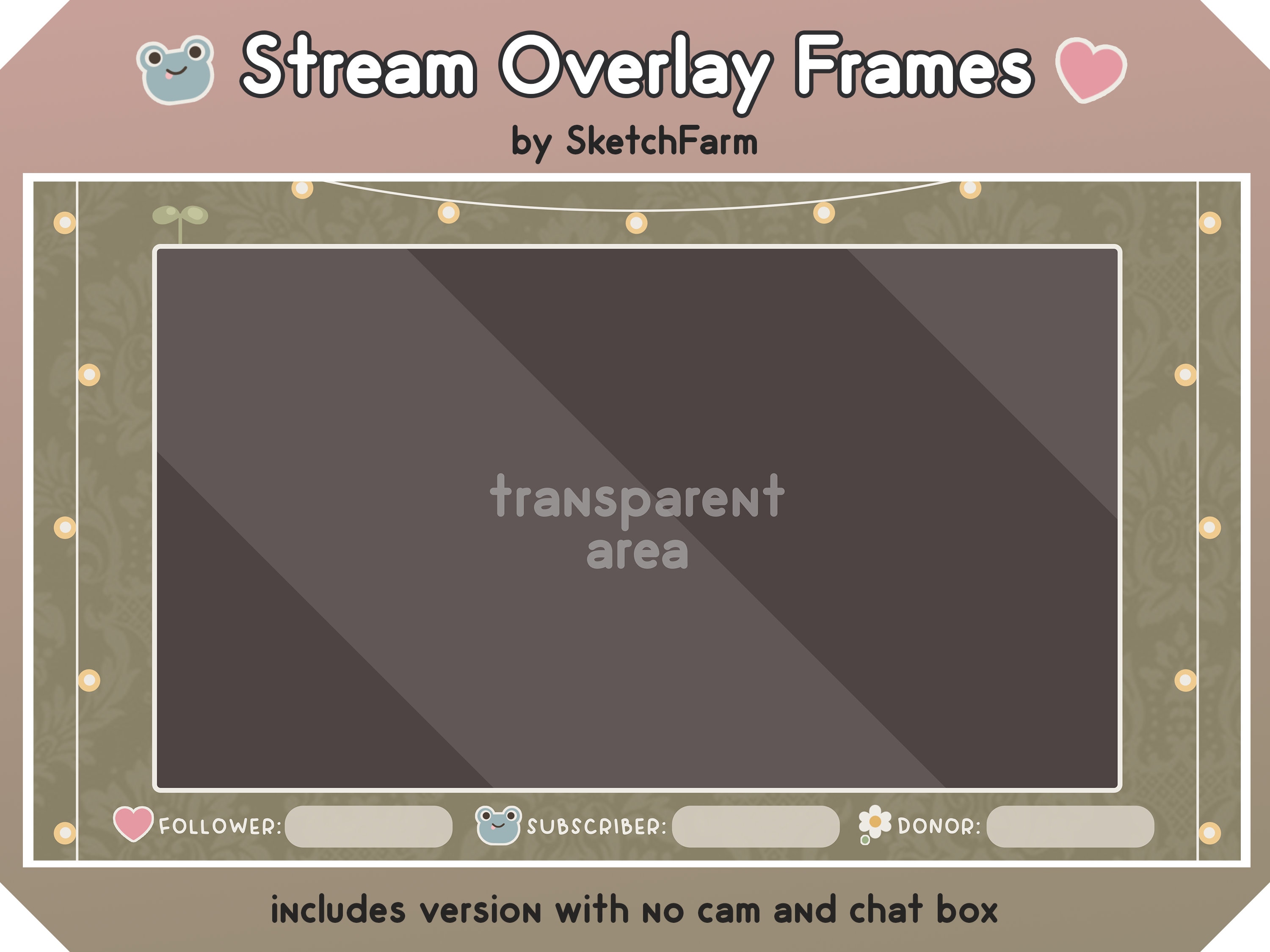 Overlay Frames for Twitch Streams - Cottagecore / Webcam Just Chatting ...