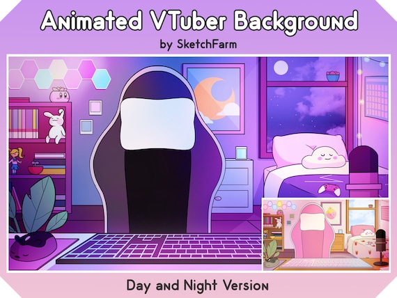 Vtuber Streamer Background Animated Day and Night Theme - Etsy