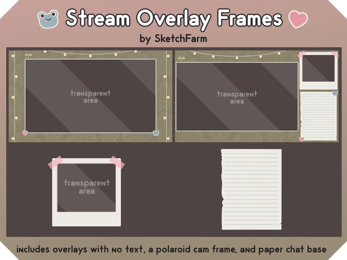 Overlay Frames for Twitch Streams - Cottagecore / Webcam Just Chatting ...