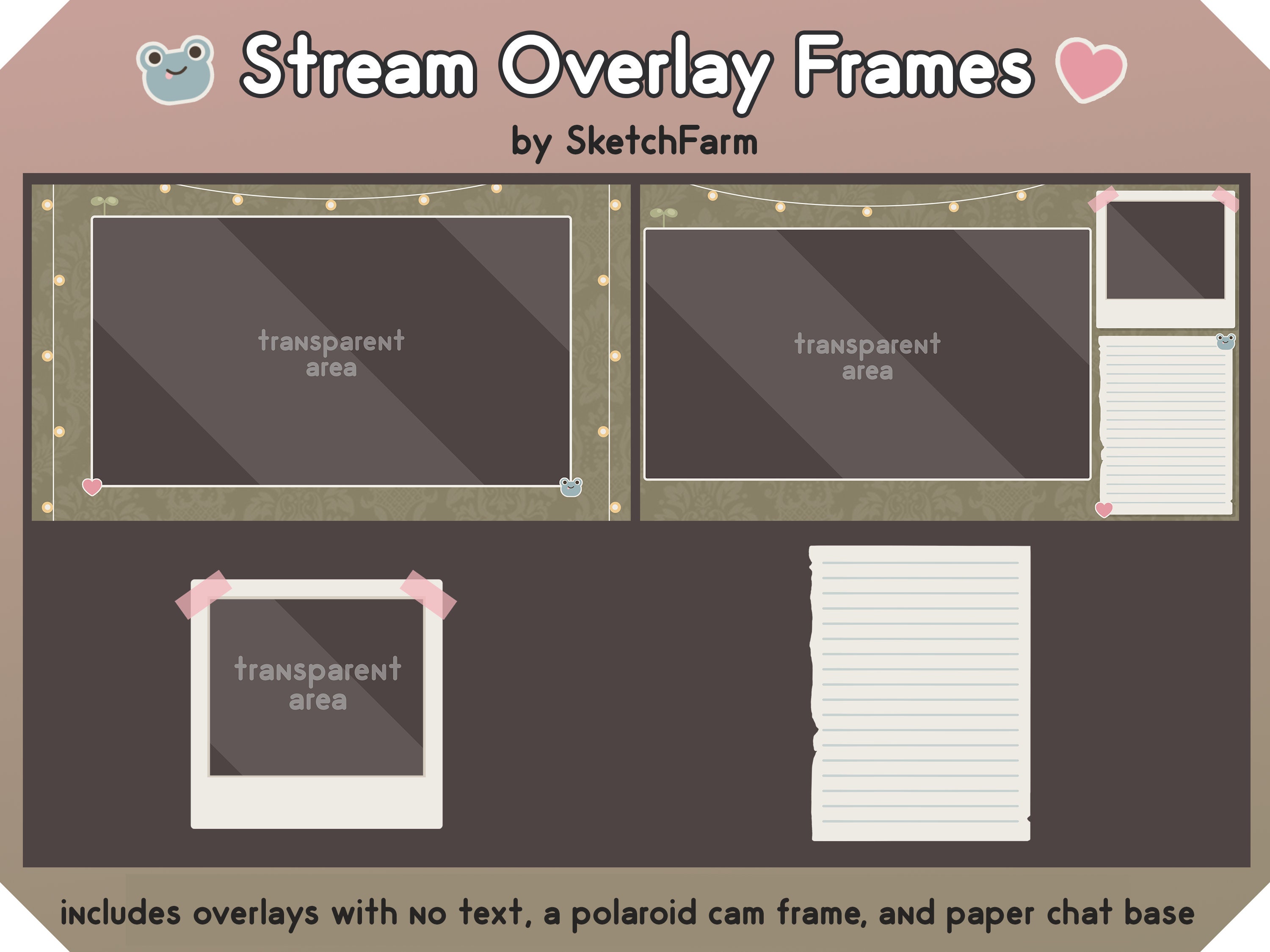 Overlay Frames for Twitch Streams - Cottagecore / Webcam Just Chatting ...