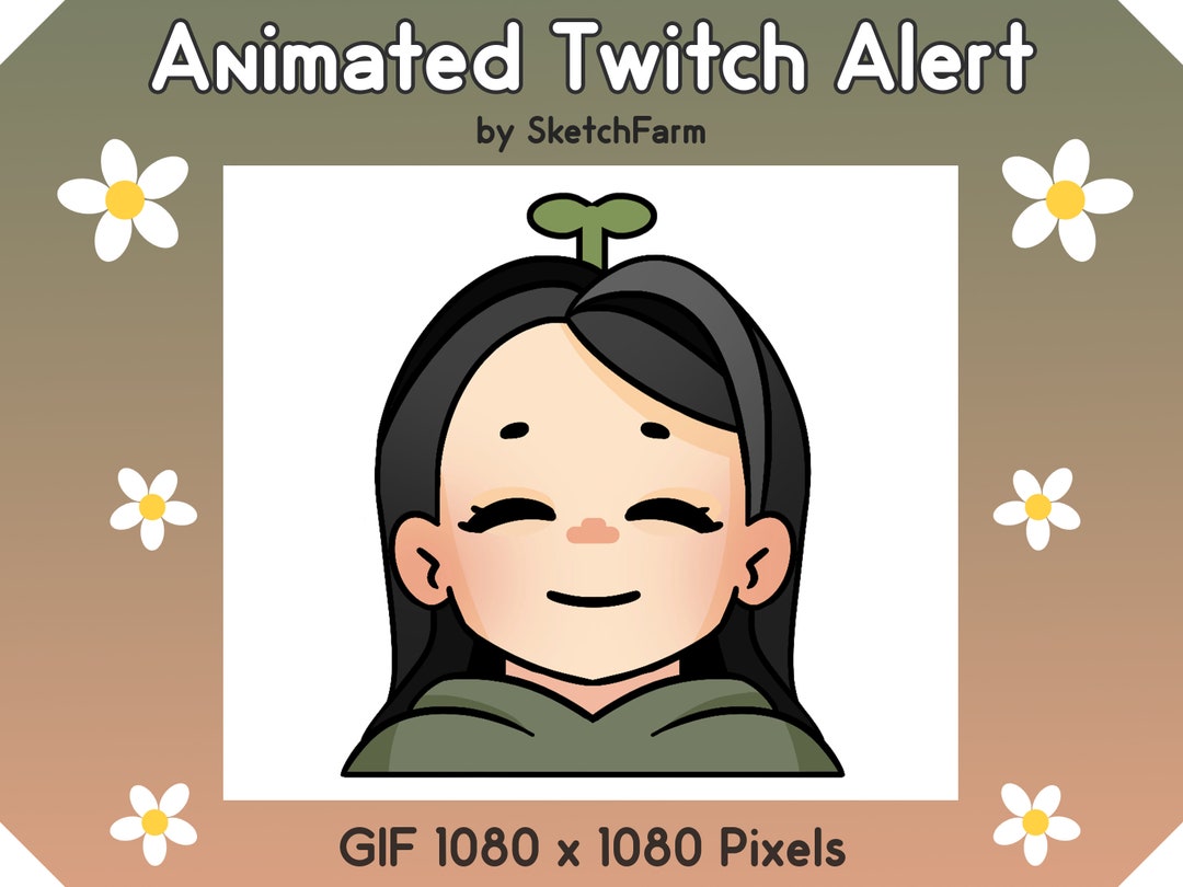 Animated GIF for Twitch Alerts / Follow / Sub / Hype / Black Hair Chibi ...