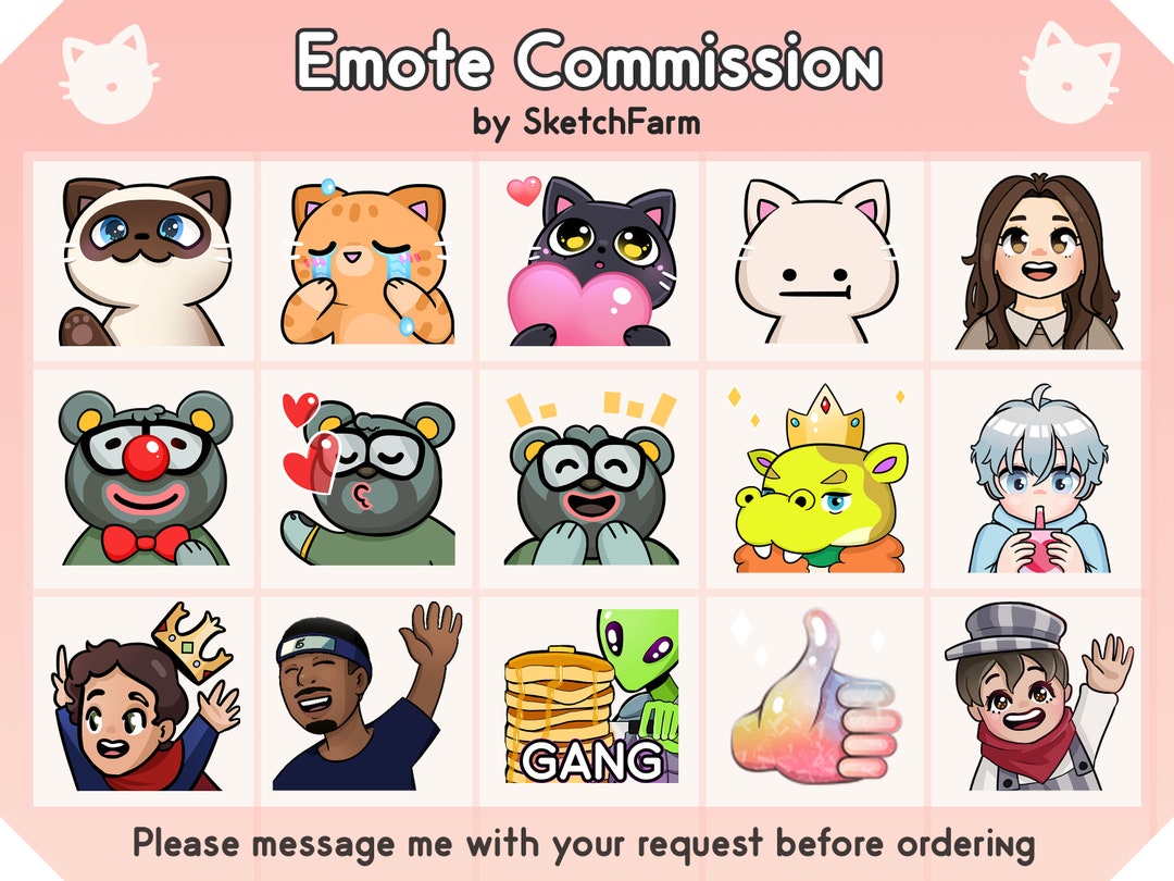 1 Custom Emote Commission - Twitch and Discord Emotes - Etsy