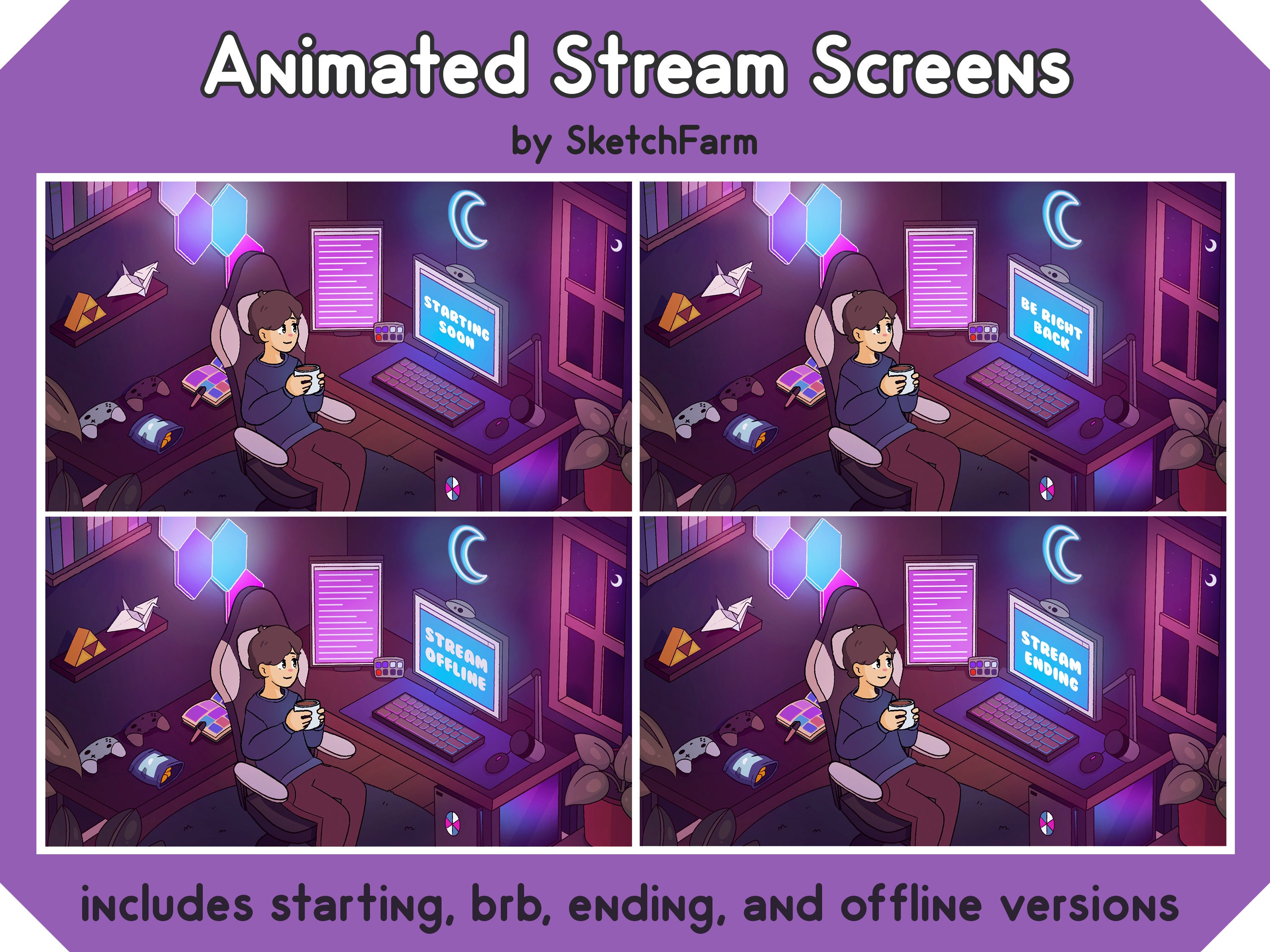 Animated Twitch Overlay With Custom Character - Stream Screen / LED ...