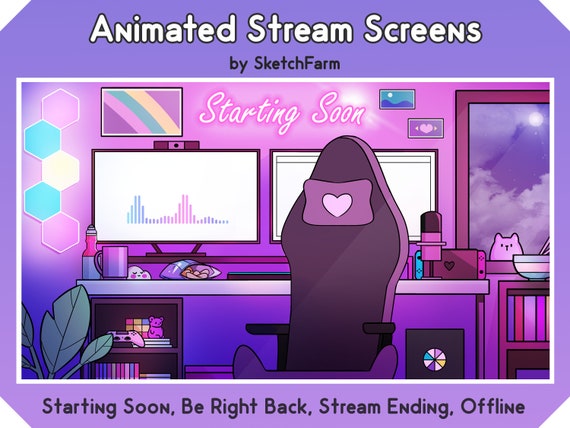 Starting Soon Kitten in Bed Stream Overlay Screens Be Right Back Stream ...