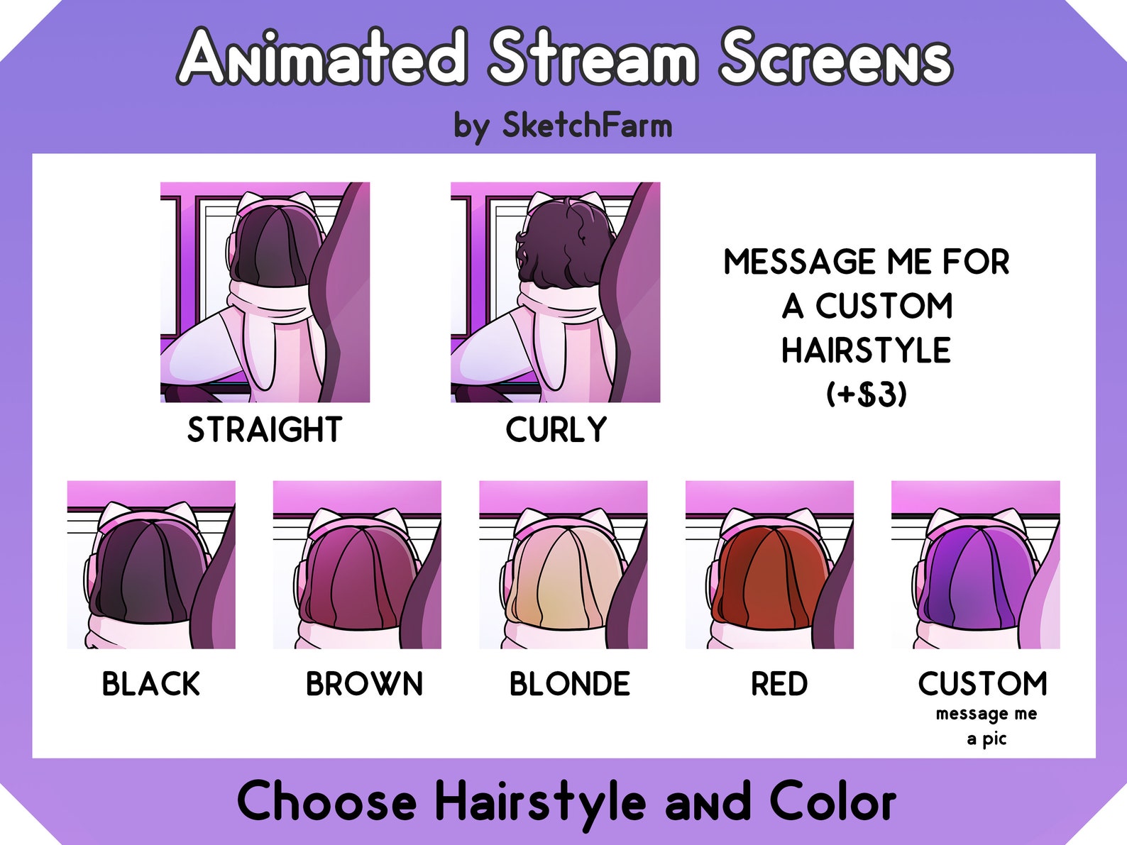 Animated Twitch Overlay - Stream Screen / Egirl Desk Bedroom / Neon ...