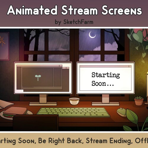 Custom Animated Starting Soon Screen Twitch Overlay Be - Etsy