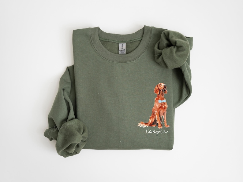 Custom Irish Setter Sweatshirt, Personalized Irish Setter, Irish Setter ...