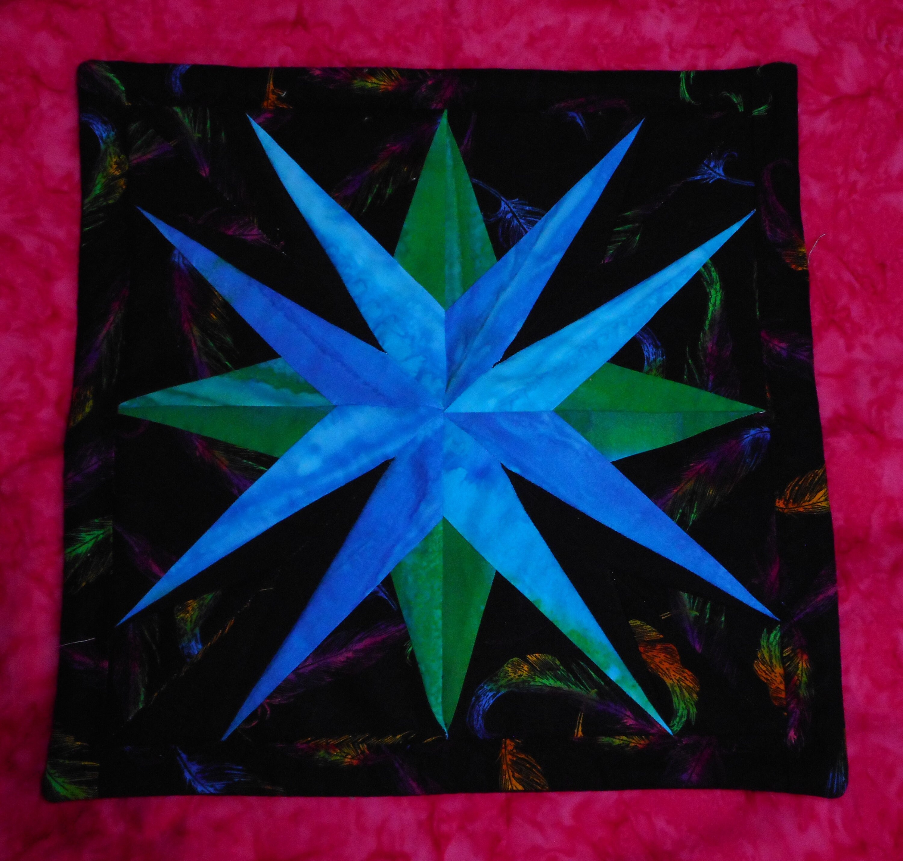 Mariner's Star Table Topper Blue and Green - Etsy