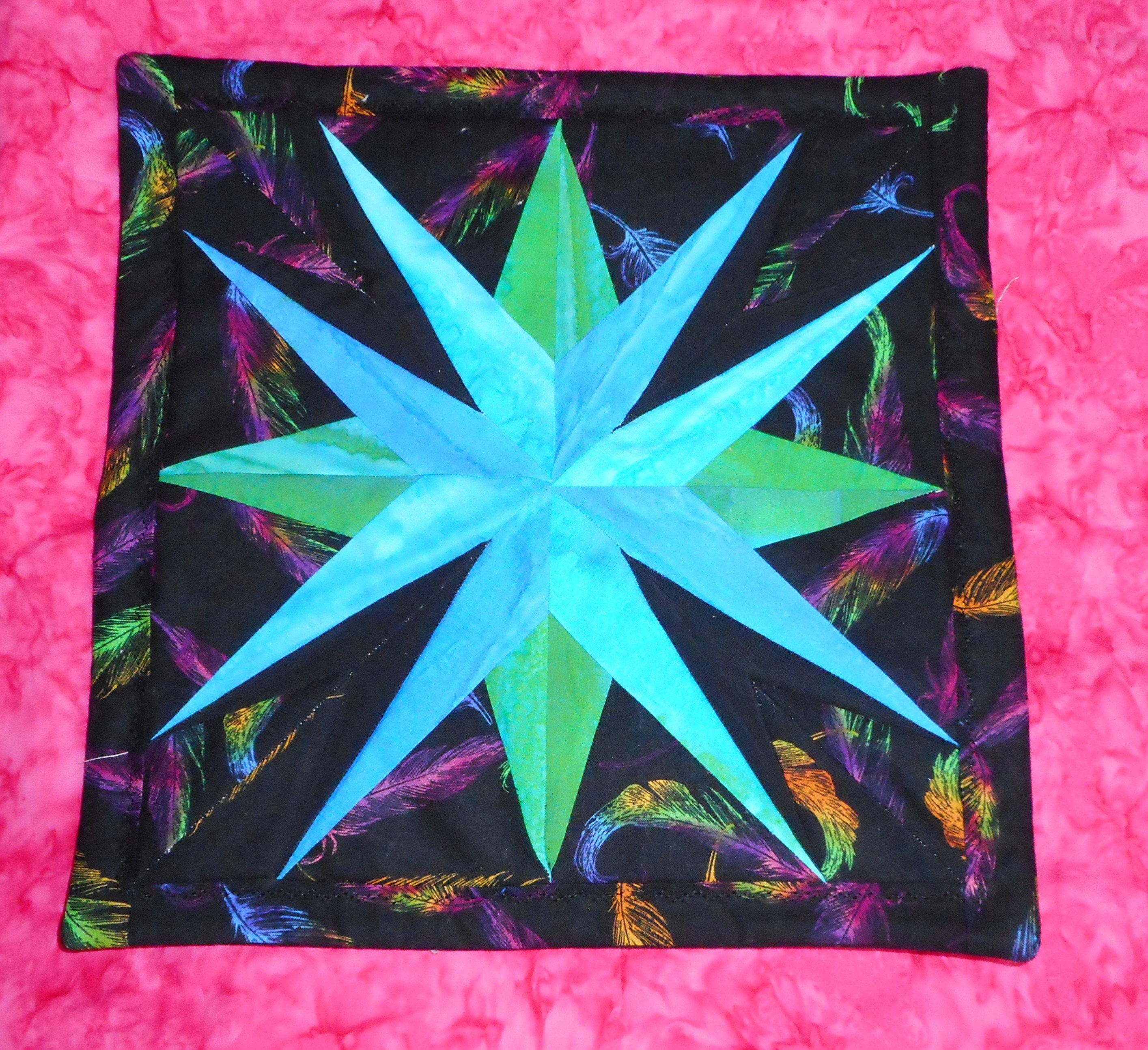 Mariner's Star Table Topper Blue and Green - Etsy