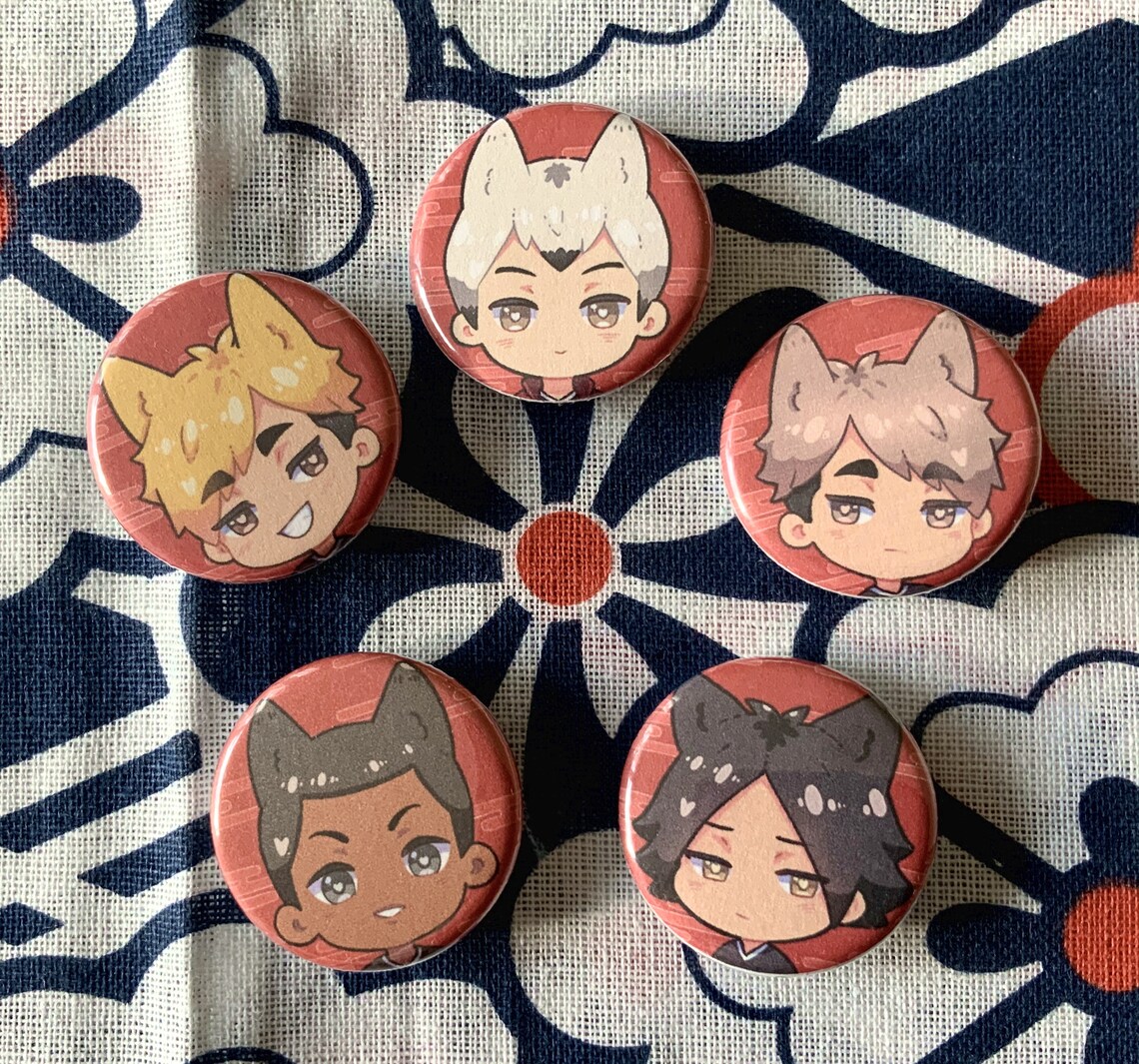 HQ Inarizaki 5 Button Set - Etsy