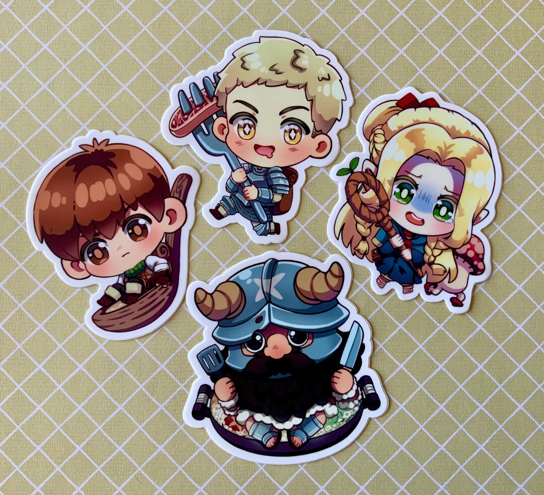 Set of 4 Dungeon Meshi Inspired Stickers - Etsy