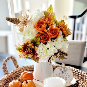 Fall Flower Centerpiece for Dining Table Fall Arrangement Farmhouse ...