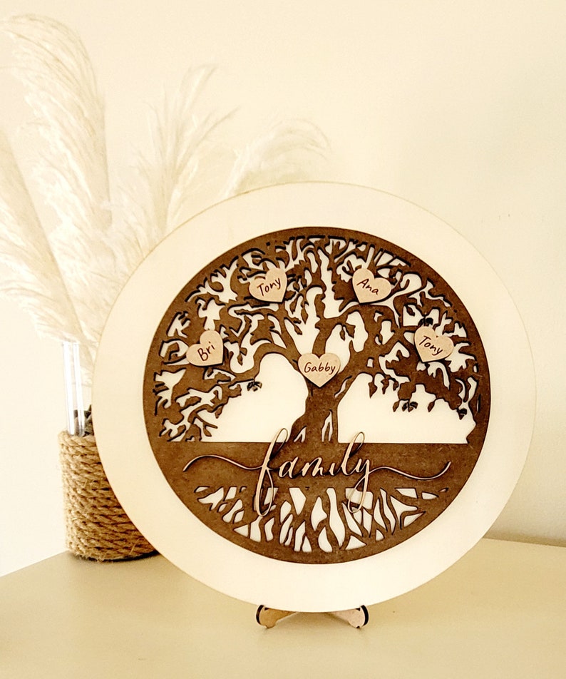 Customized Family Tree Wood Sign With Family Member Names - Etsy