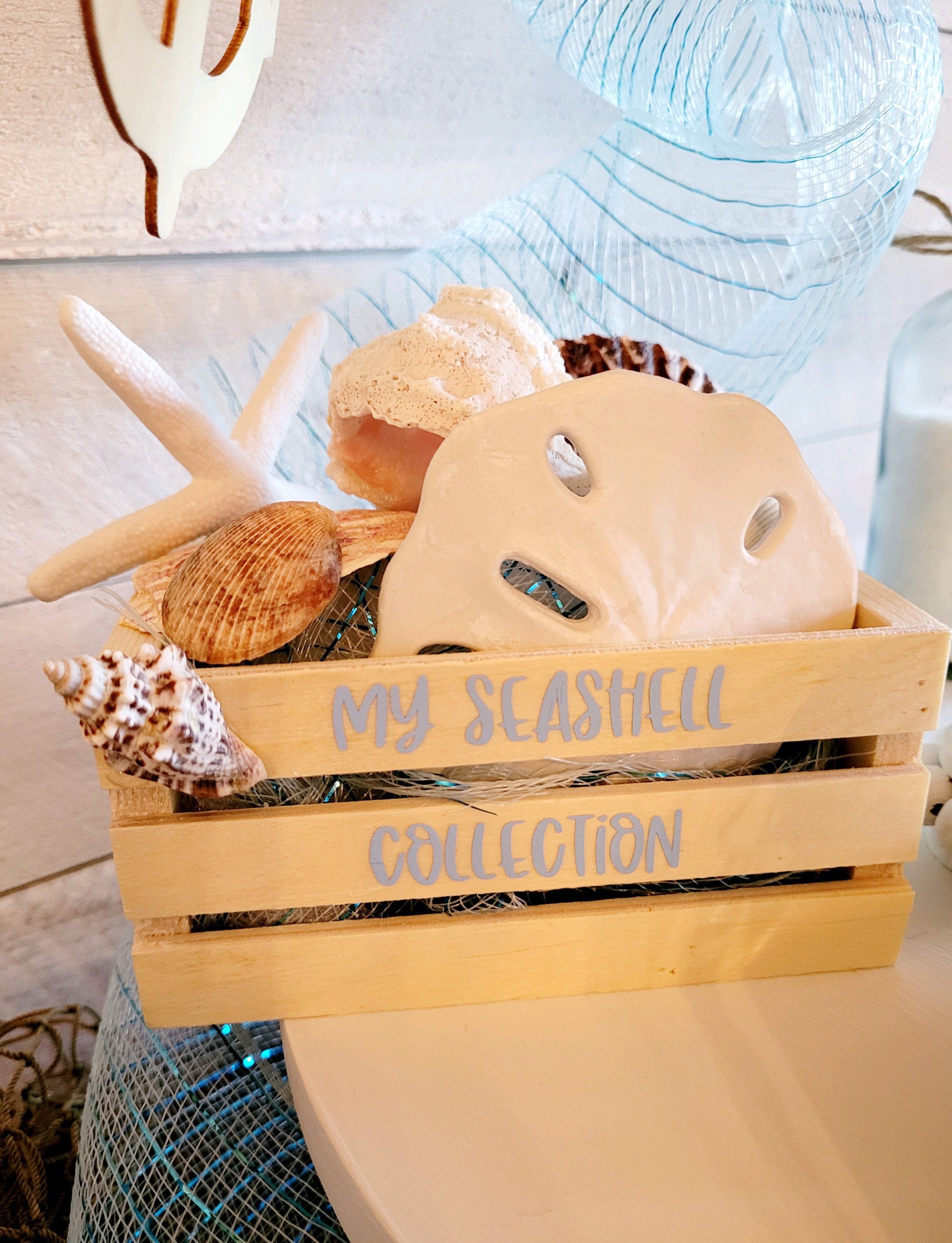 Mini Seashell Crate for Tiered Traymini Wood Cratemini - Etsy