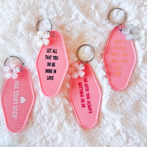 Motel Keychain Religious Gift Christianity Keychain Bible Verse Gift ...