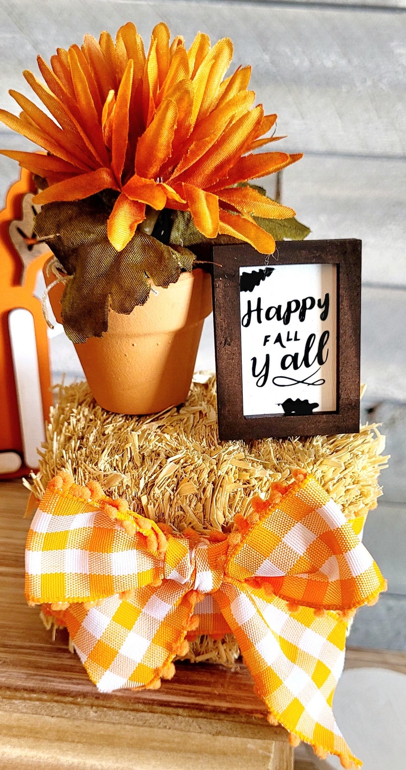 Mini Riser Tier Tray Mini Hay Bale of Hay Tier Tray Fall Hay Decoration ...