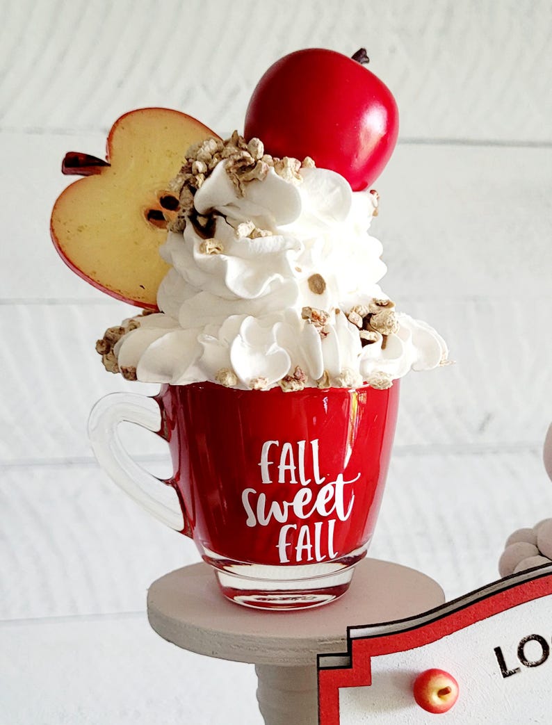 Faux Coffee Cup Fall Accent Decor Autumn Decoration Kitchen Island ...