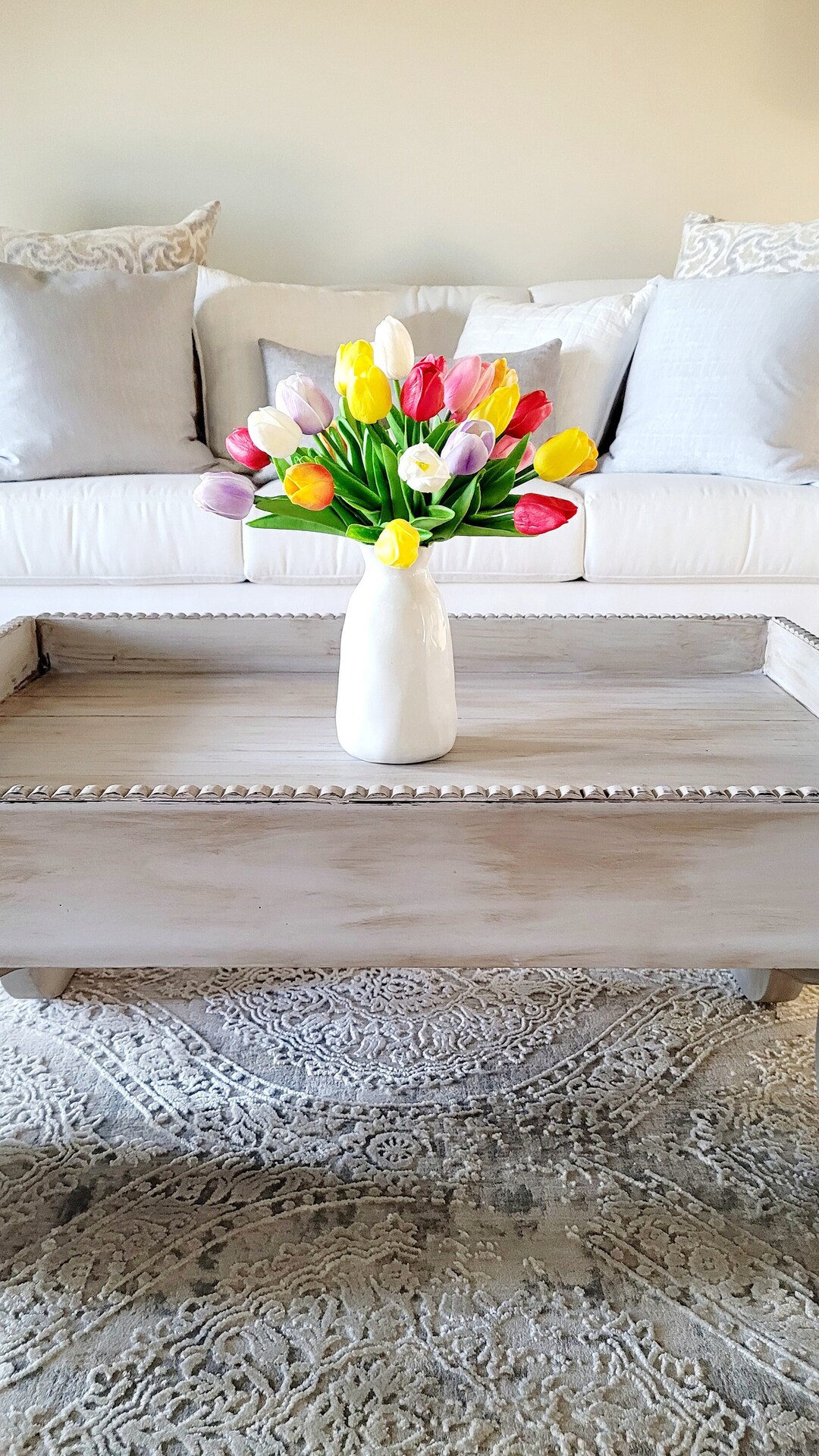 Flower Arrangement Home Decor Tulips Spring Flower Gift Her Flowers Mom ...