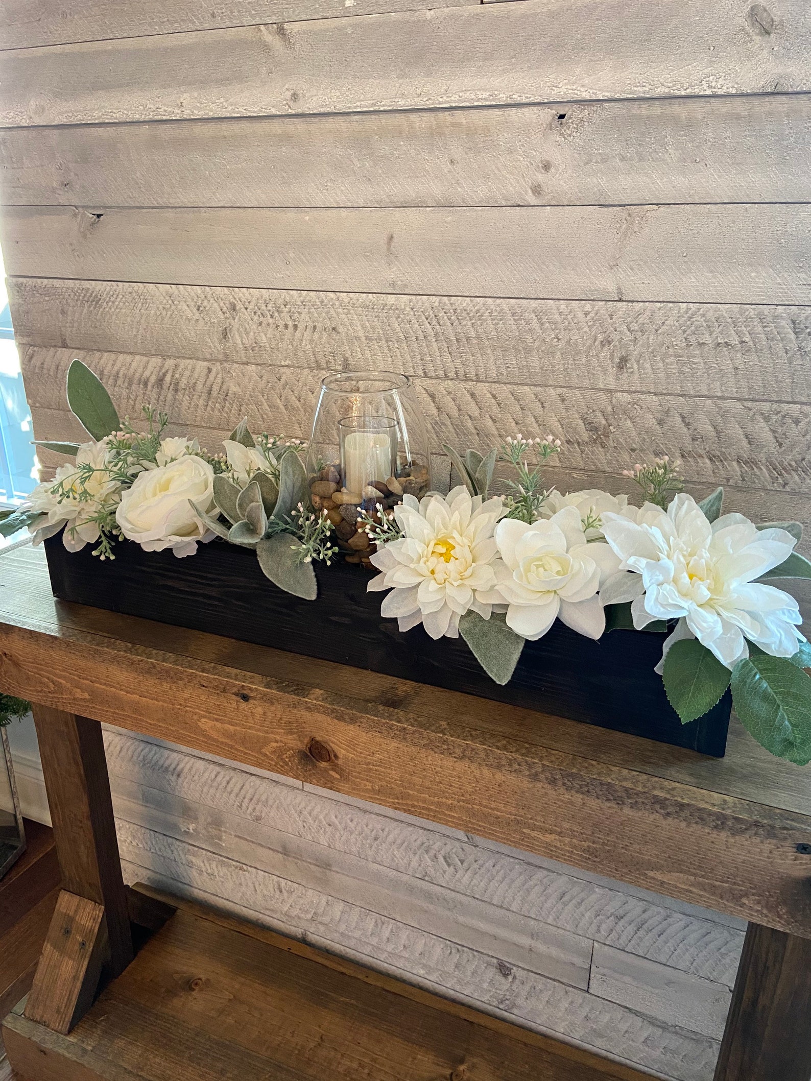 Farmhouse Style Long 25 Spring Table Arrangement in Wood - Etsy