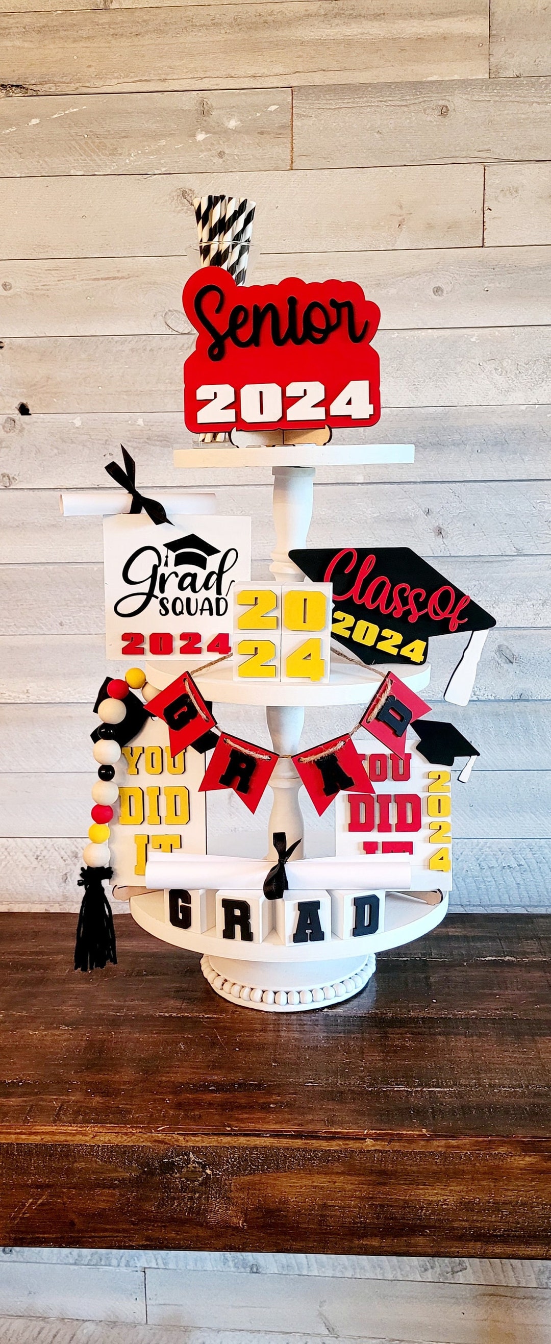 Graduation 2024 Tier Tray Decor 2024 Grad Keepsake High-school Grad ...