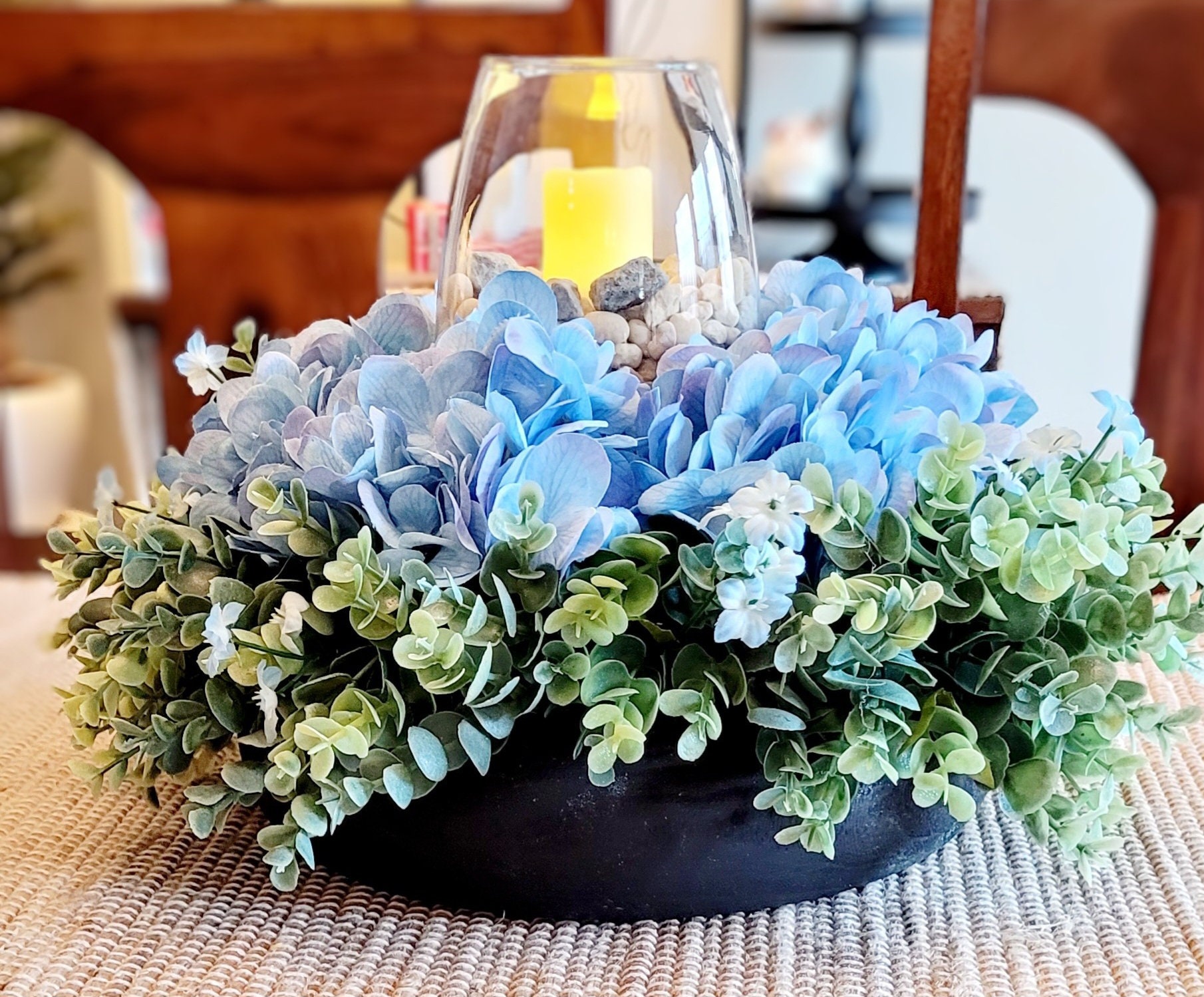 Round Table Arrangement Round Centerpiece Farmhouse Table Centerpiece ...