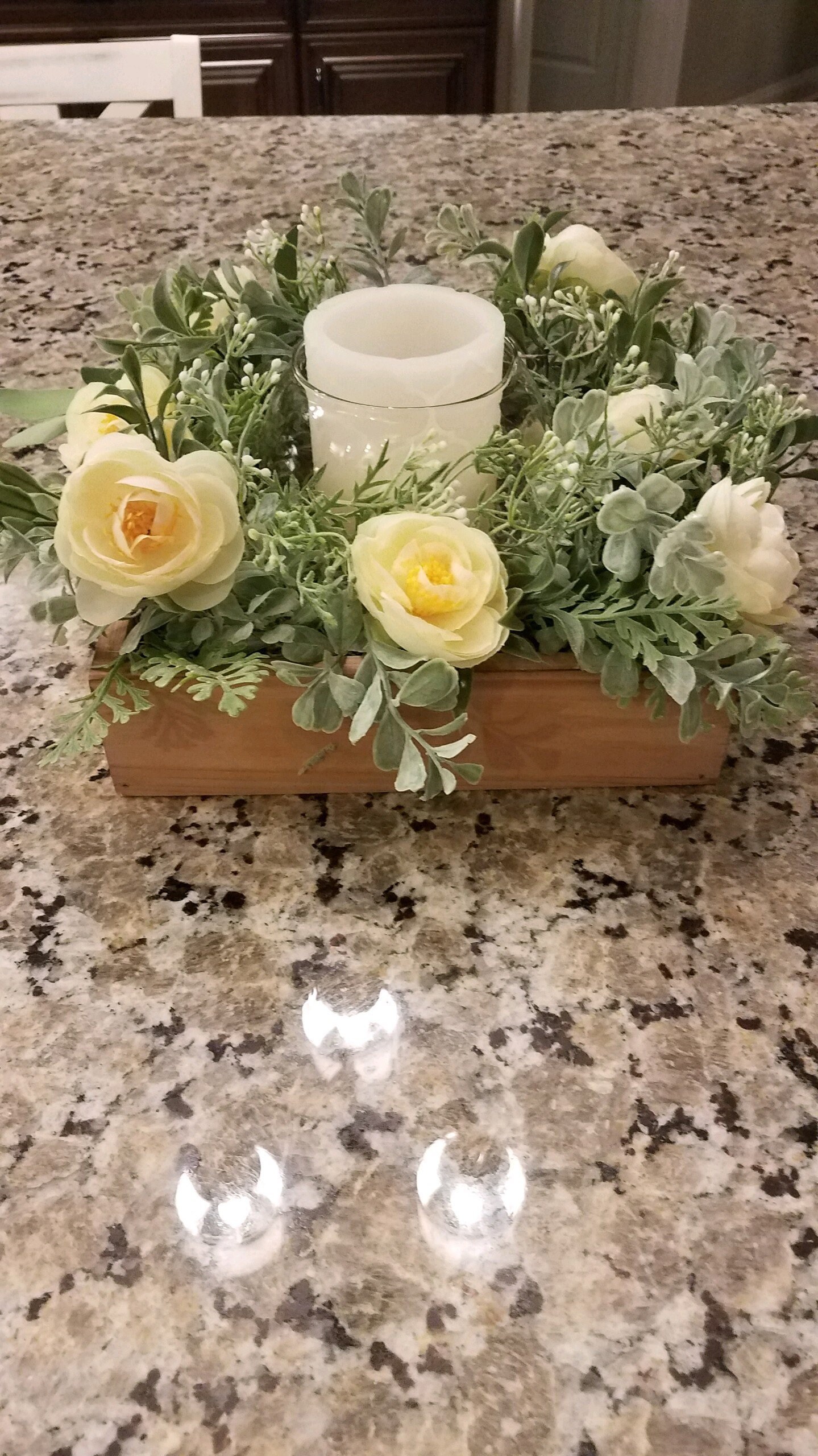 Yellow Spring Floral Centerpiece Farmhouse candleholder | Etsy