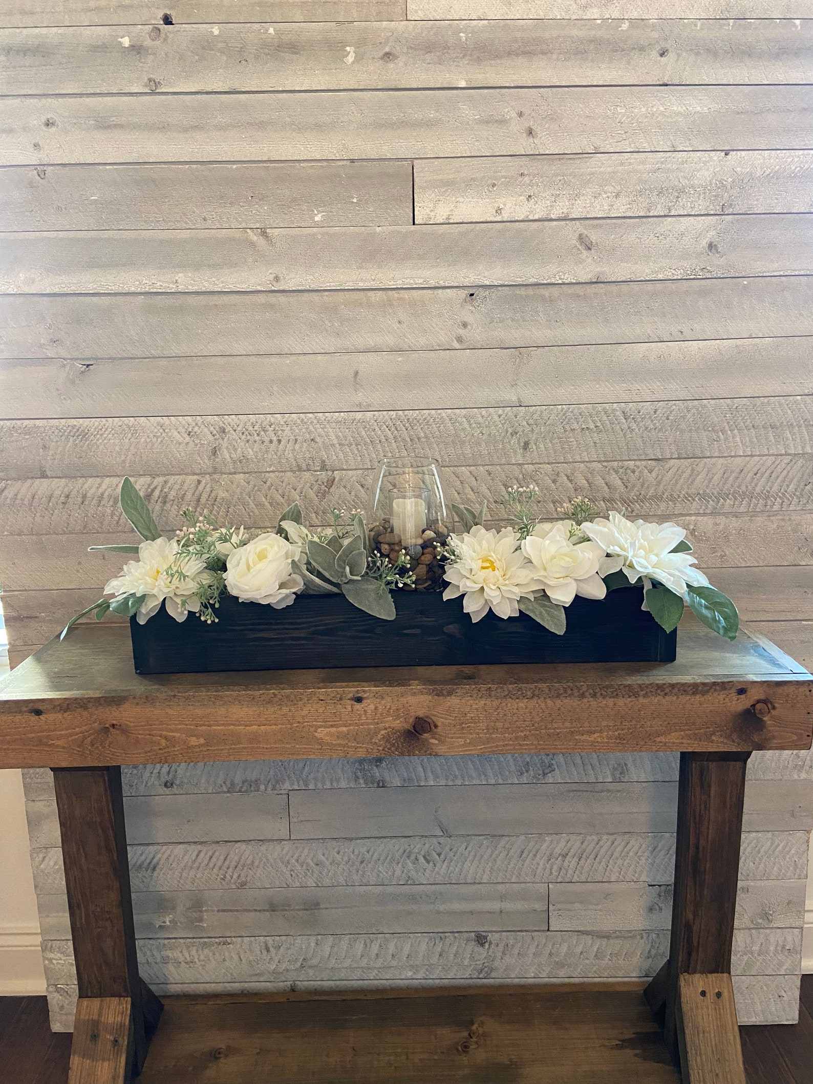 Farmhouse Style Long 25 Spring Table Arrangement in Wood - Etsy