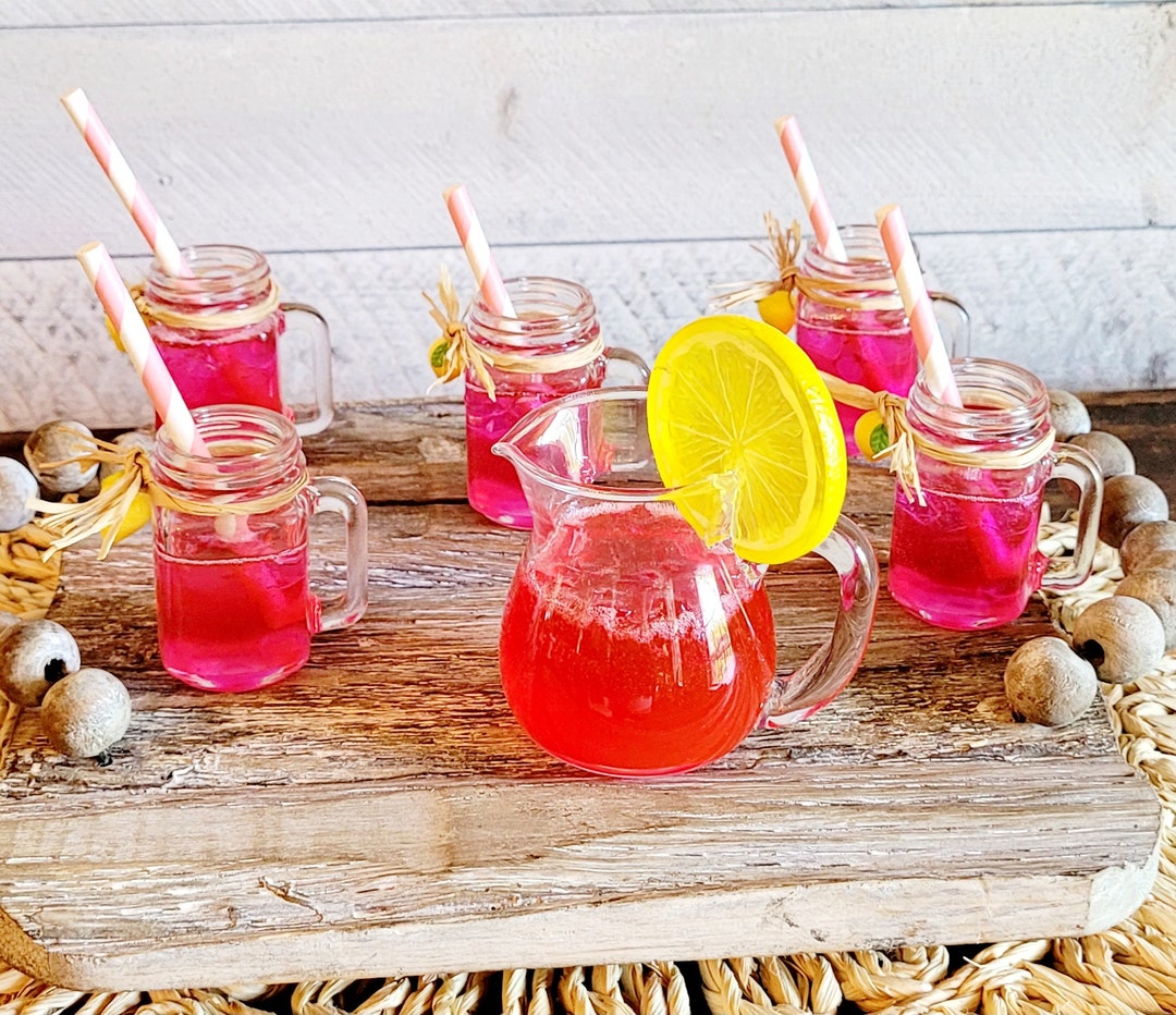 Pink Lemonade Tier Tray Decor Pink Lemonade Faux Lemonade Decor Summer ...