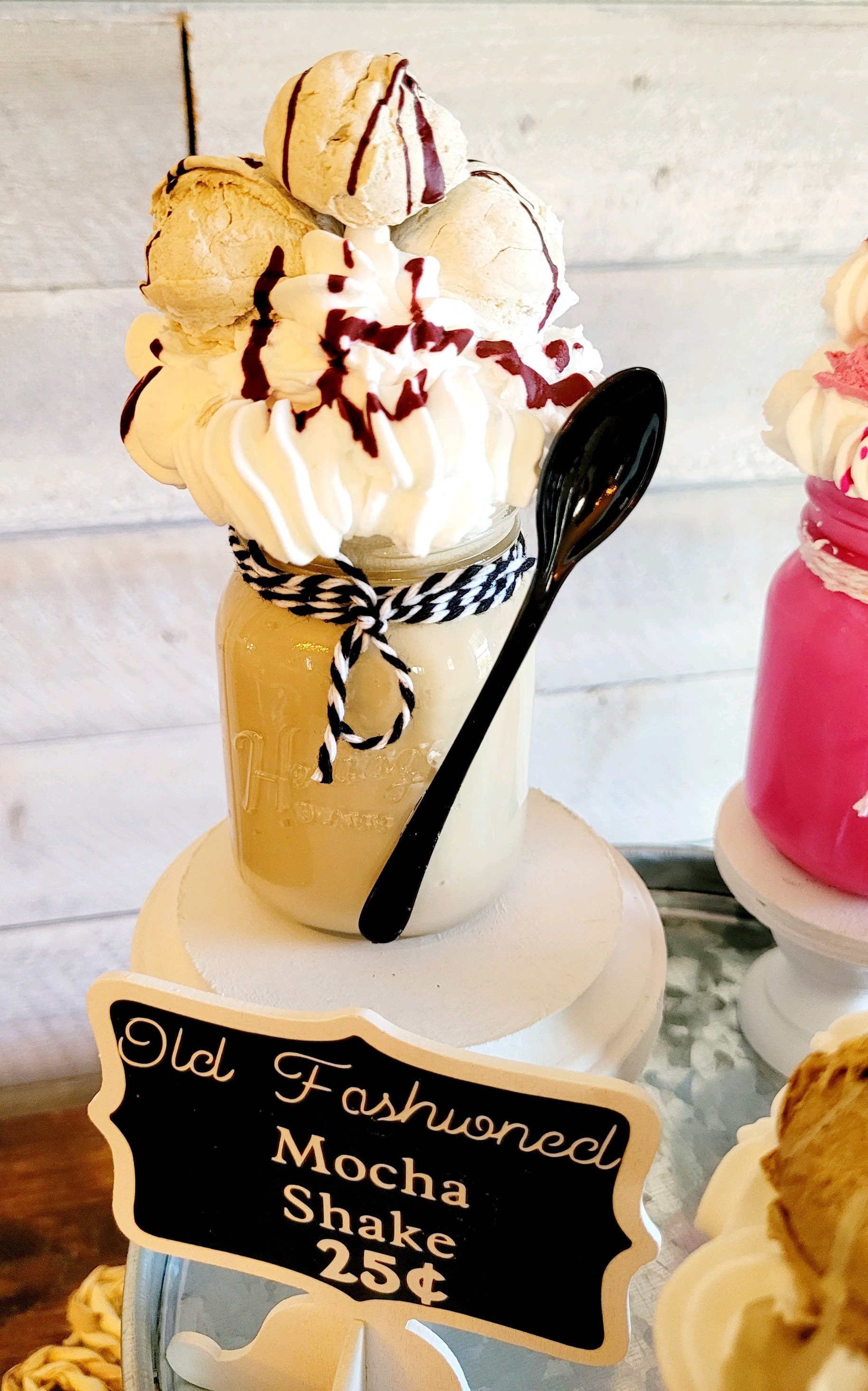 Mini Faux Milkshake Tiered Tray Decorfaux Ice Cream Milkshakefake Mini ...