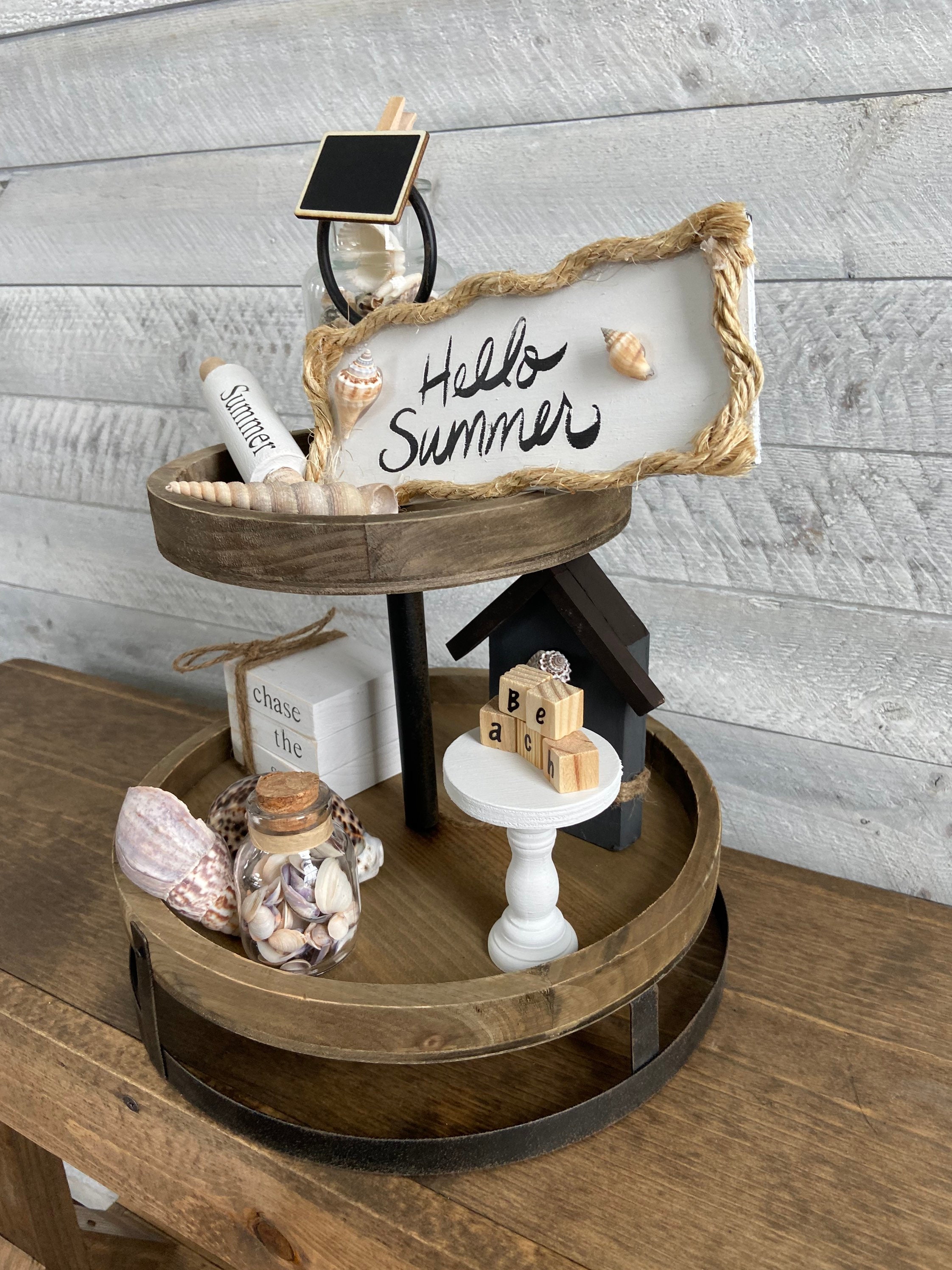 Summer Tiered Tray Decor Tiered Tray Kit Farmhouse Tiered - Etsy