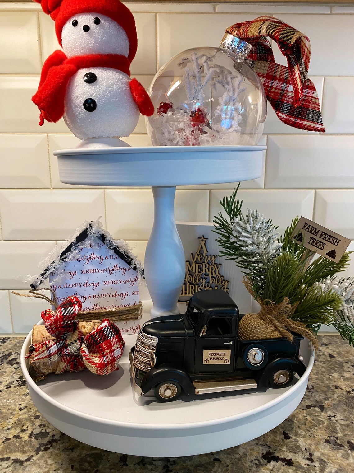 Christmas Tiered Tray Decor Farm Fresh Trees Tray Kit - Etsy