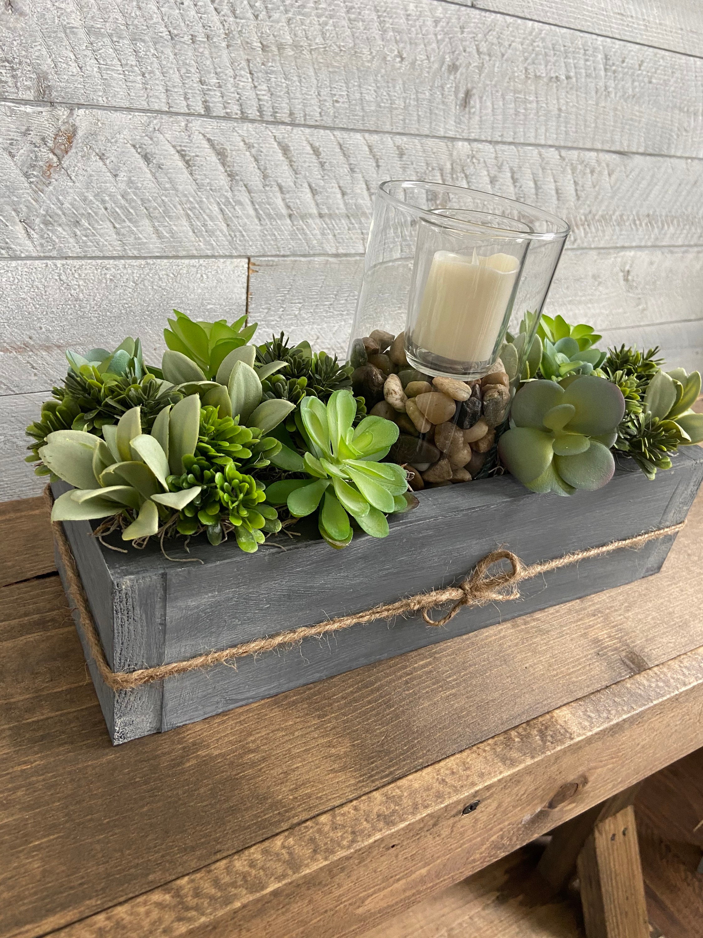 Farmhouse Spring Succulents Arrangement in 13 Wood - Etsy