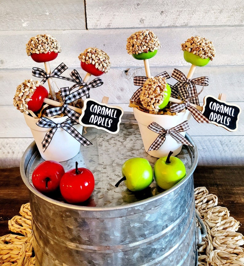 Mini Candy Apples for Tiered Traymini Caramel Applesfake Fruitapple ...