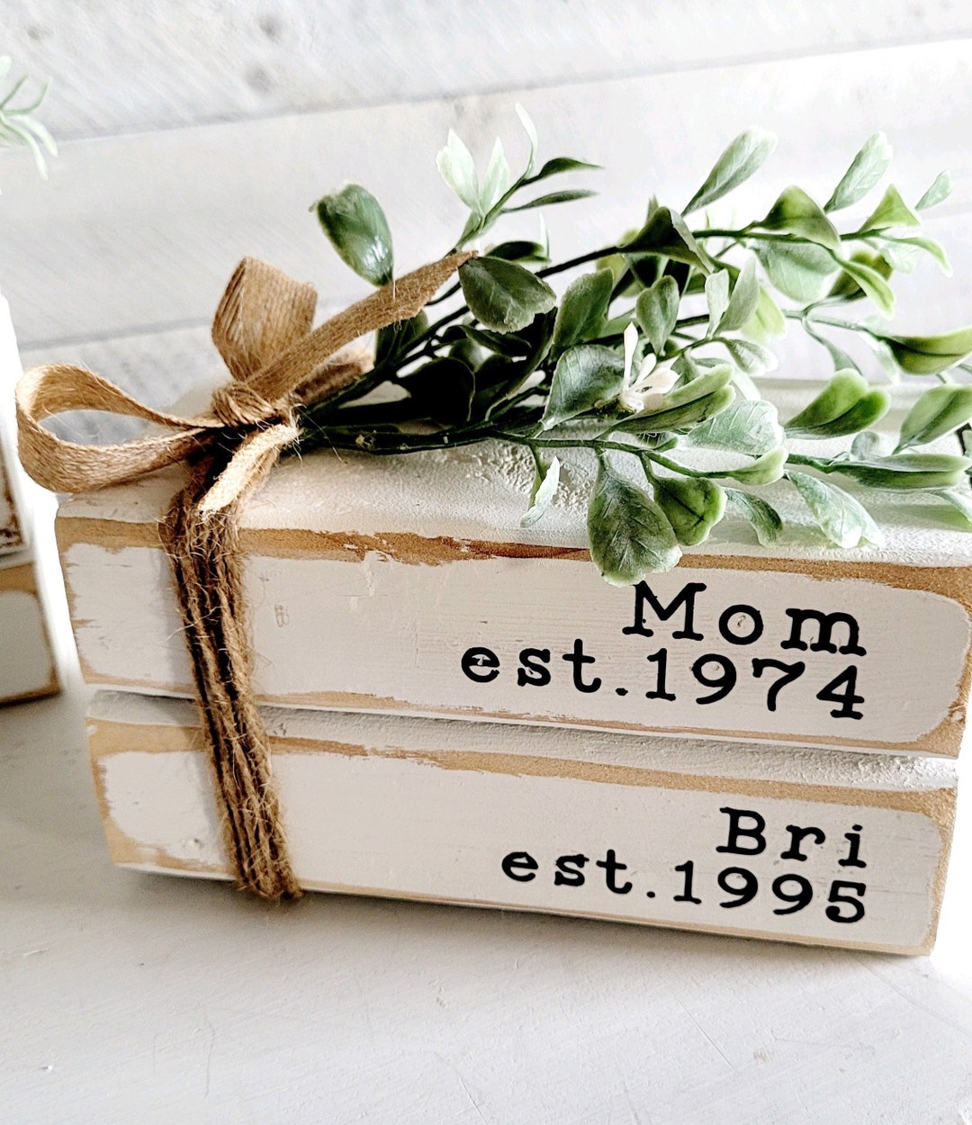 Large Book Stacks Personalized Farmhouse Books Mother's Day Gift Custom ...