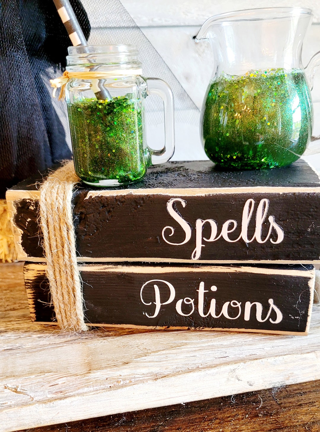 Halloween Book Stack Halloween Decor Potion Book Spell Book Stack Witch ...