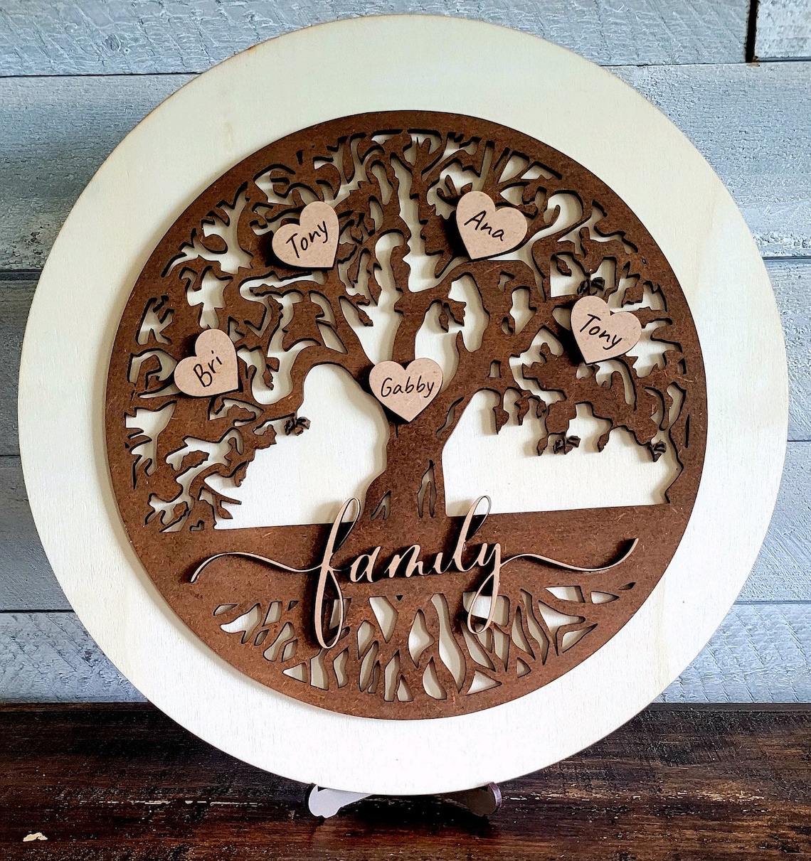 Customized Family Tree Wood Sign With Family Member Names - Etsy