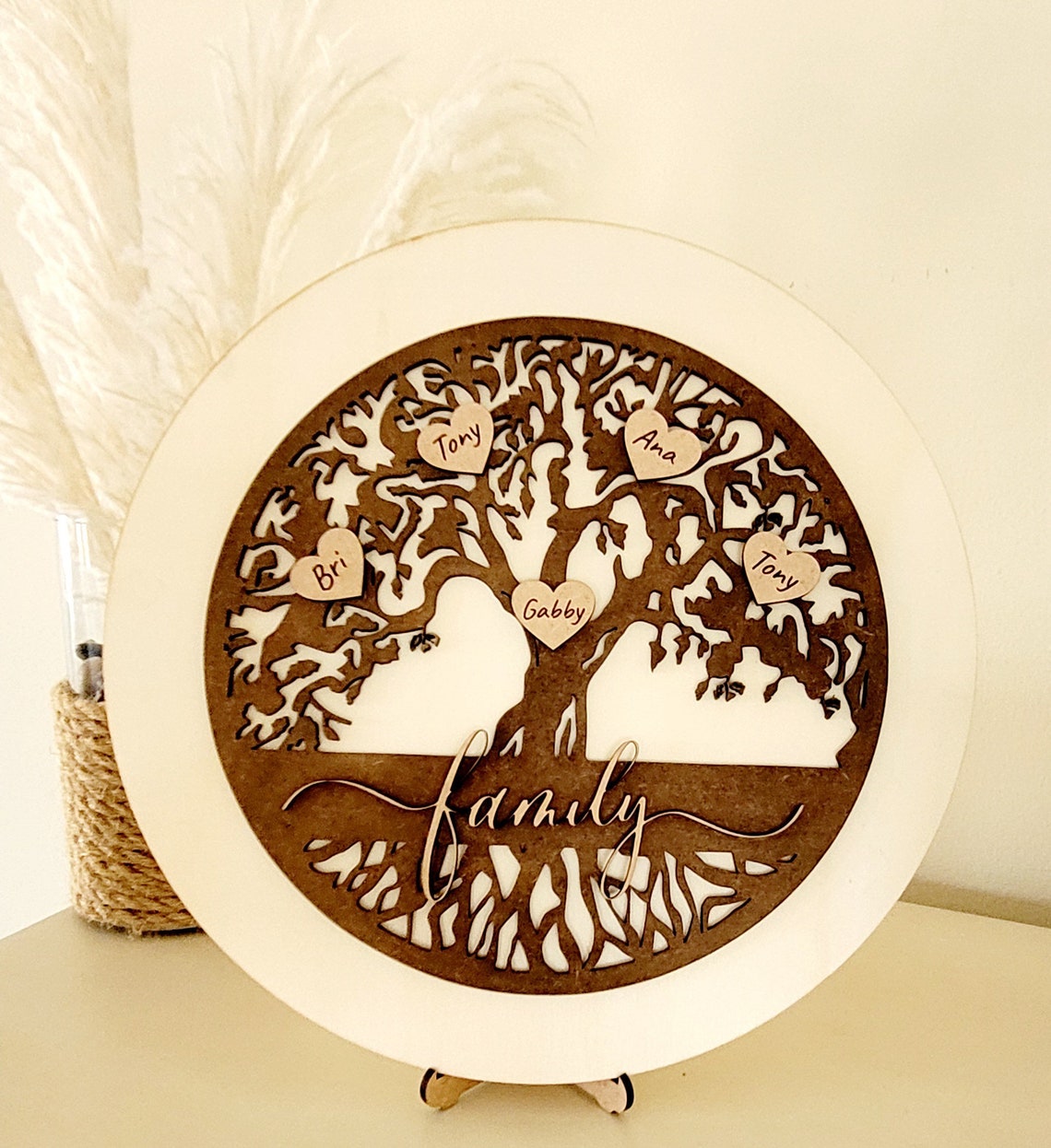 Customized Family Tree Wood Sign With Family Member Names - Etsy