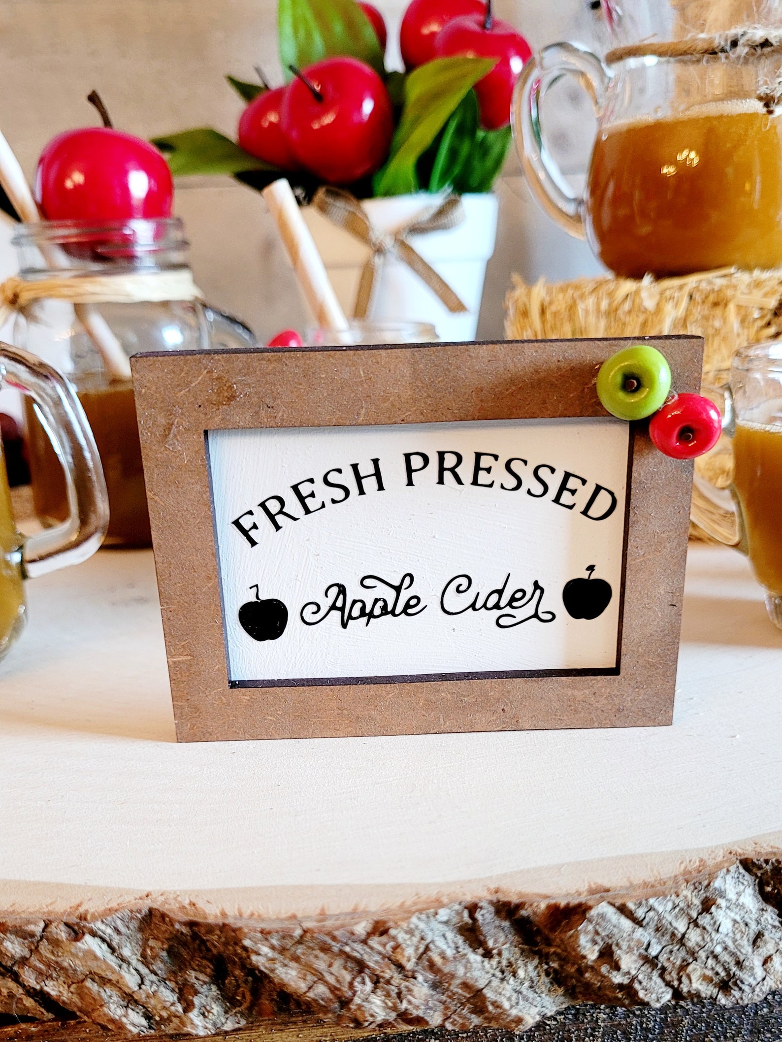 Fall Apple Cider Tier Tray Apple Cider Apple Decor Farmhouse Apple Tier ...