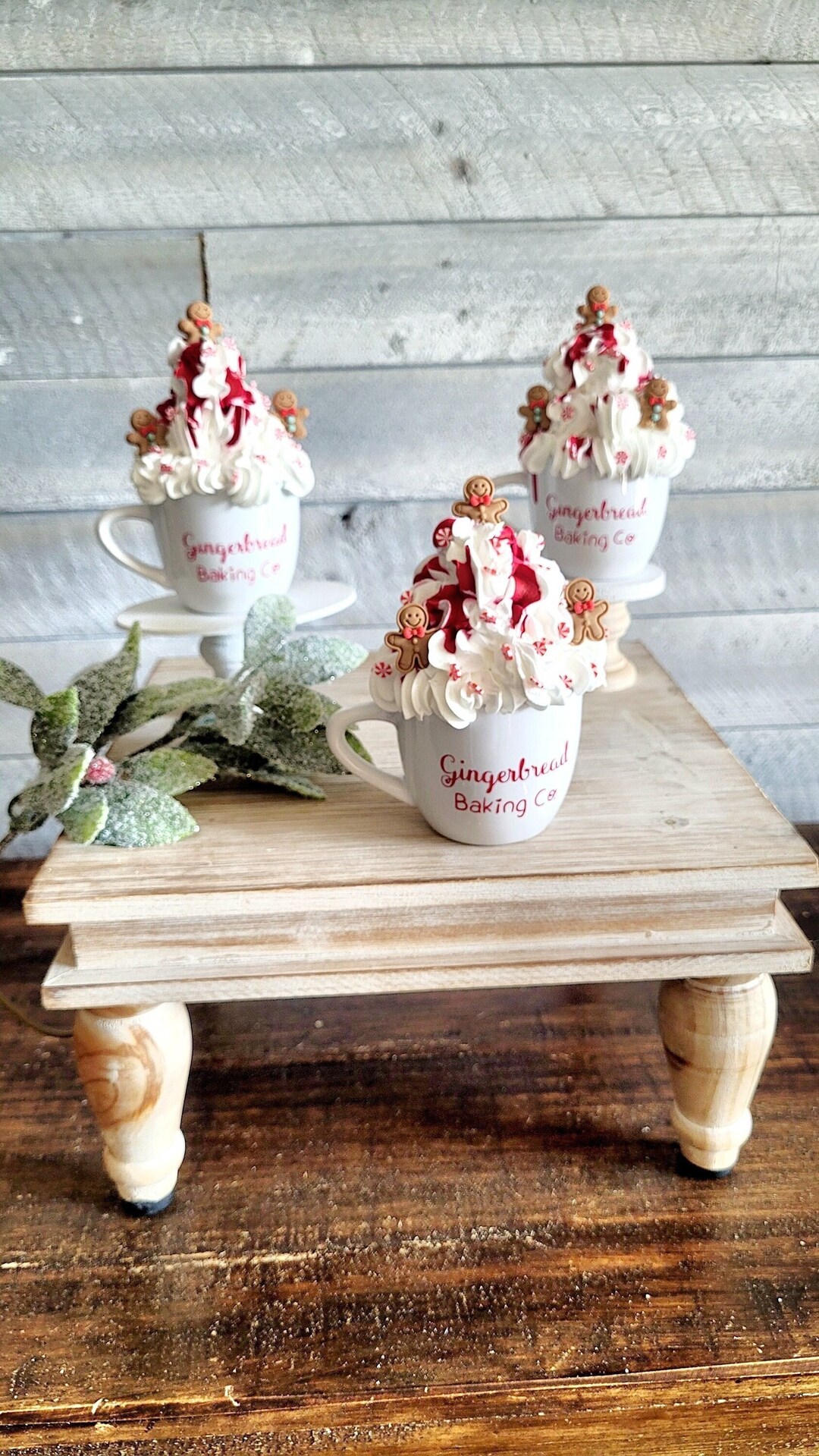 Gingerbread Mug Topper Peppermint Decoration Peppermint Whipped Topper ...