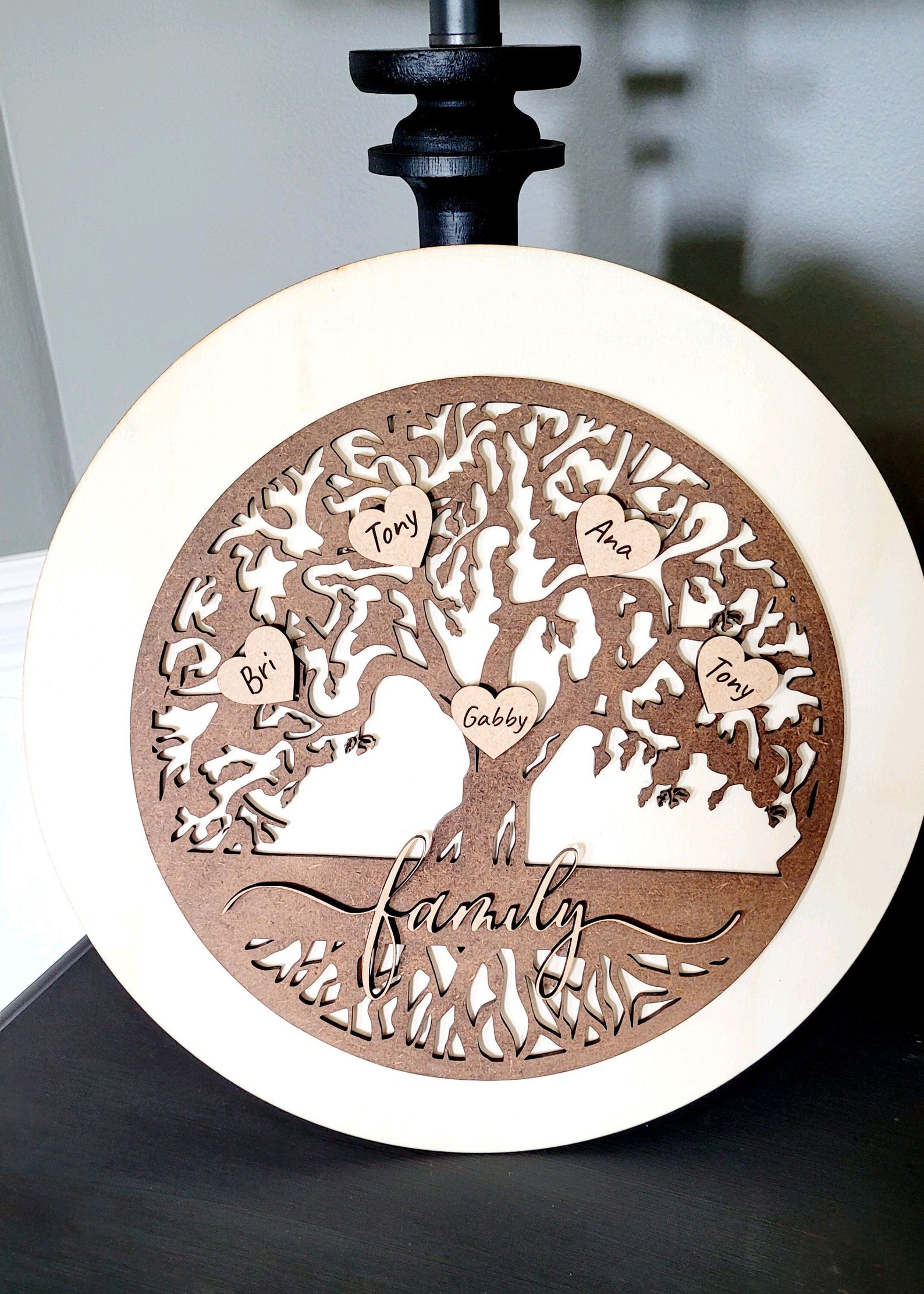 Customized Family Tree Wood Sign With Family Member Names - Etsy