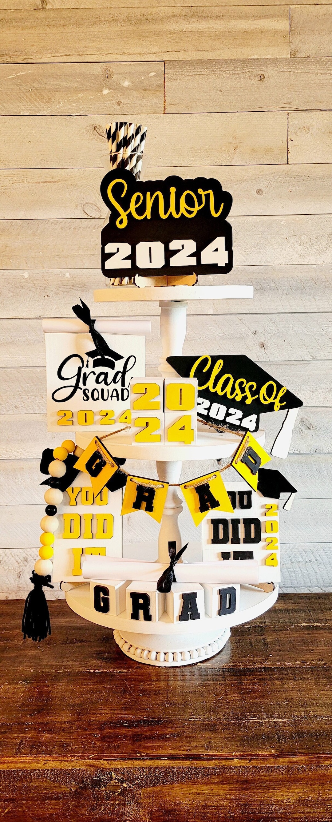 Graduation Tier Tray Graduation Party Decorations Class of 2024 Wood ...