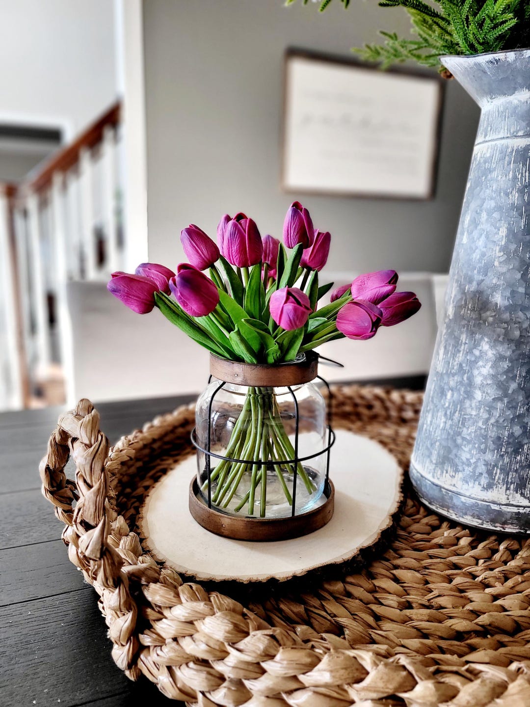Tulip Table Centerpiece for Dining Table Easter Centerpiece Spring ...