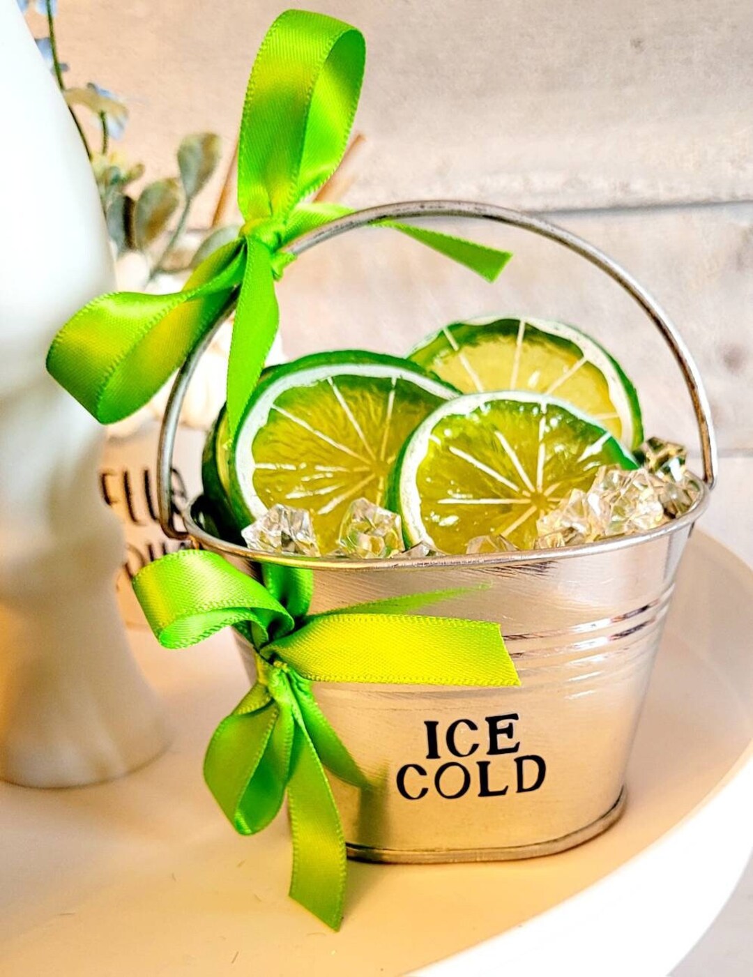 Lime Tier Tray Decor Fake Lime Slice Faux Fruit Ice Bucket Tier Tray ...