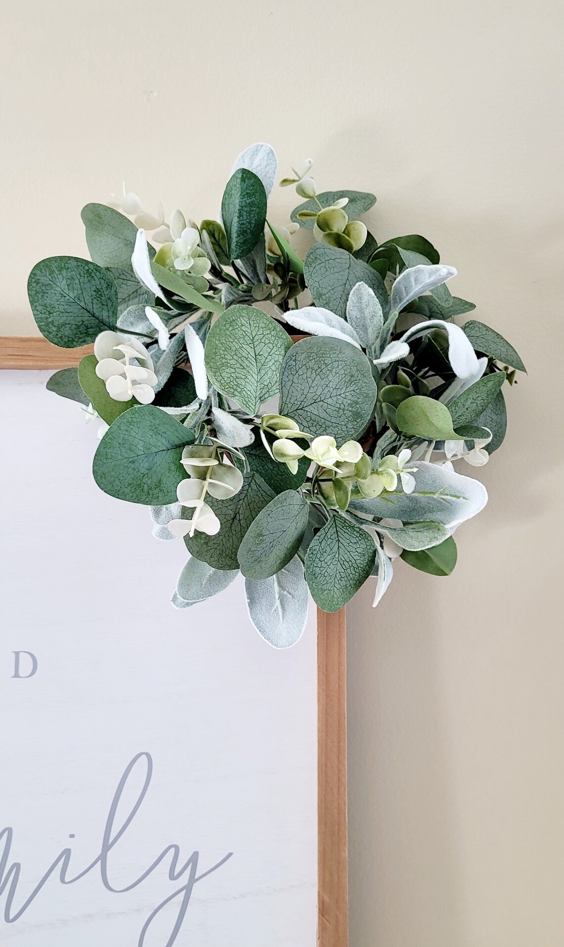 Candle Decor Candle Wreath Ring Farmhouse Candle Vintage Decor Small ...