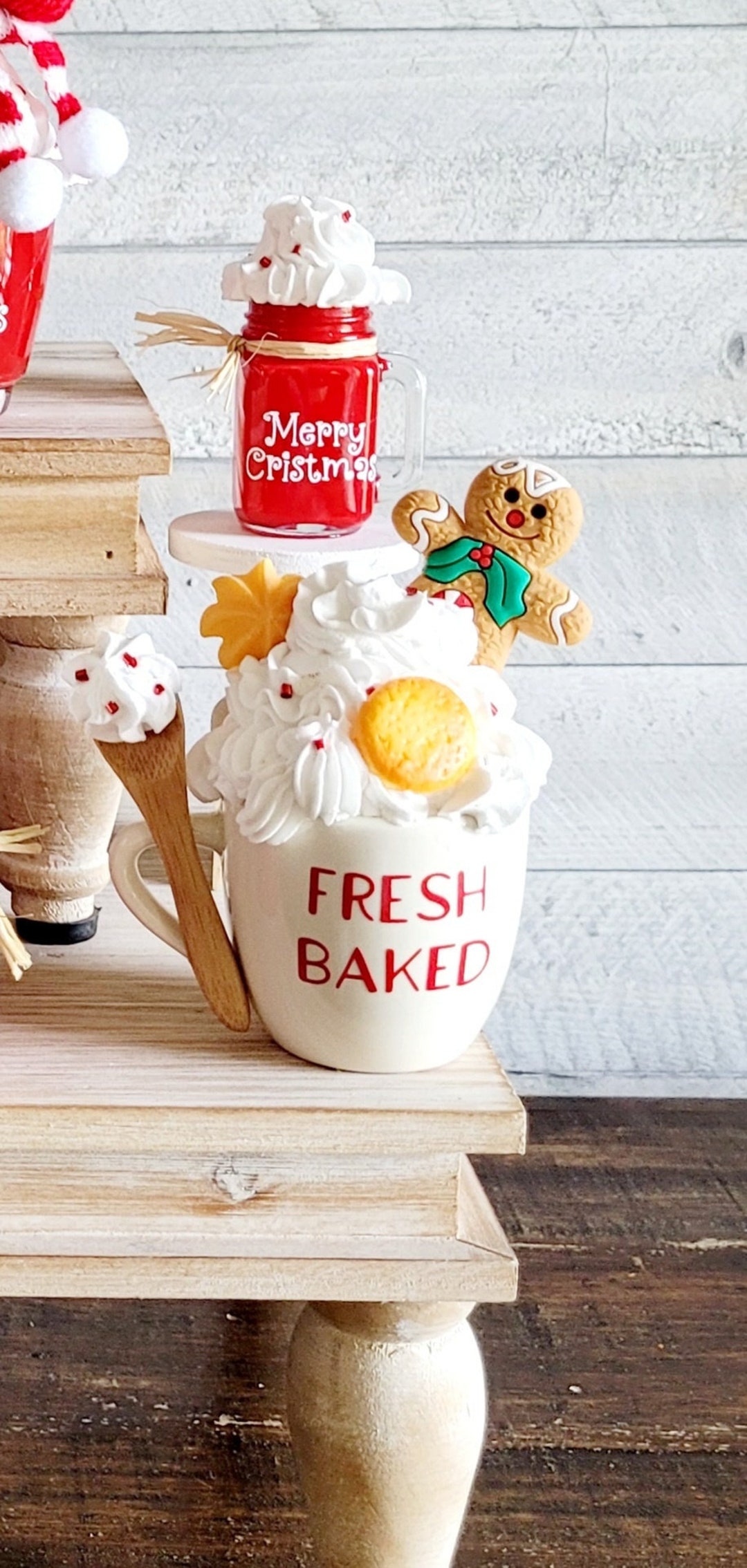Christmas Coffee Topper Mug Topper Christmas Decor Gingerbread Tier ...