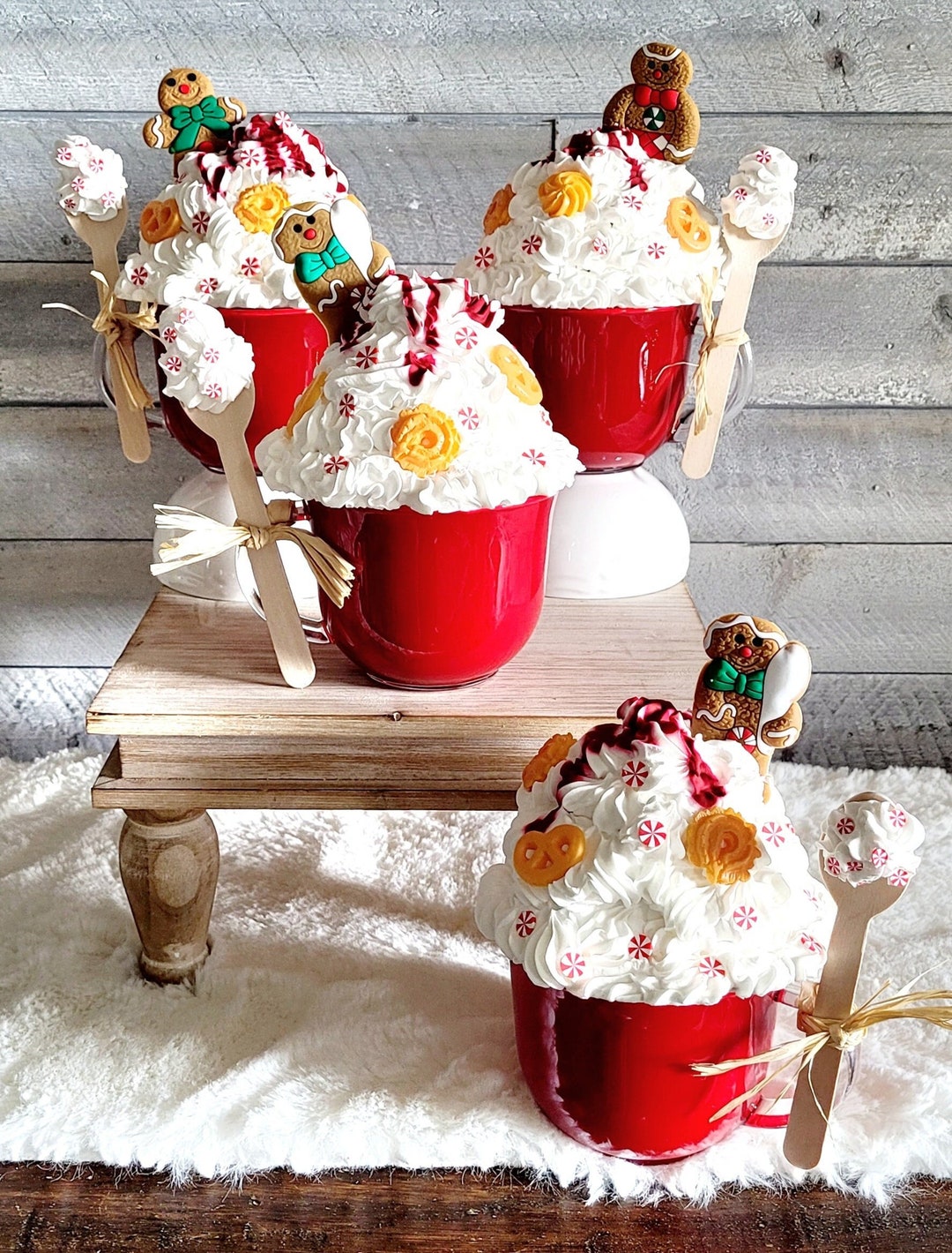 Christmas Coffee Mug Topper Holiday Decor Faux Mug Topper Christmas ...