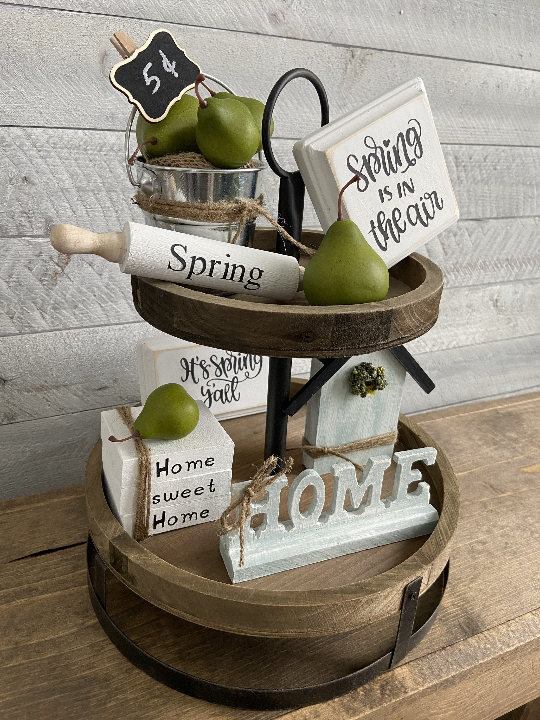 Spring Tiered Tray Decor Tiered Tray Kit Farmhouse Tiered | Etsy