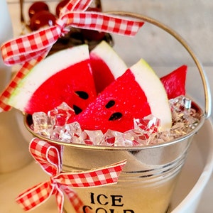 Watermelon Tier Tray Decor Watermelon Ice Bucket Fake Watermelon Summer ...